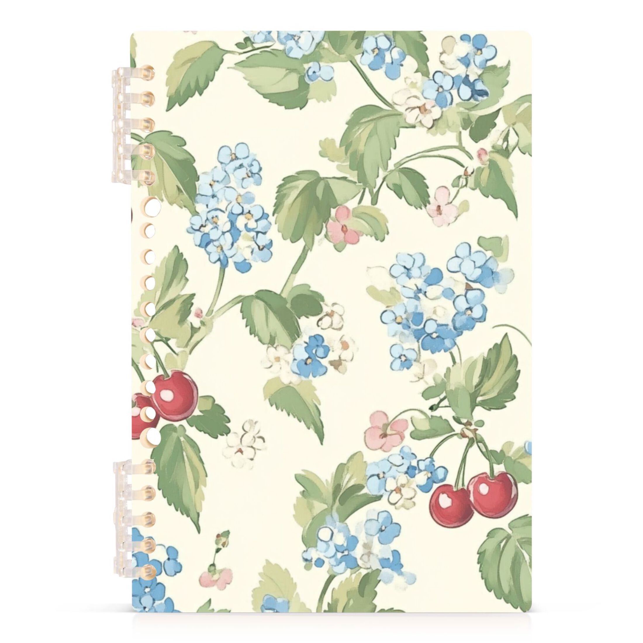 Vintage Cherries and Leaves Lined Spiral Journal Notebook 60 Pages A5 ...
