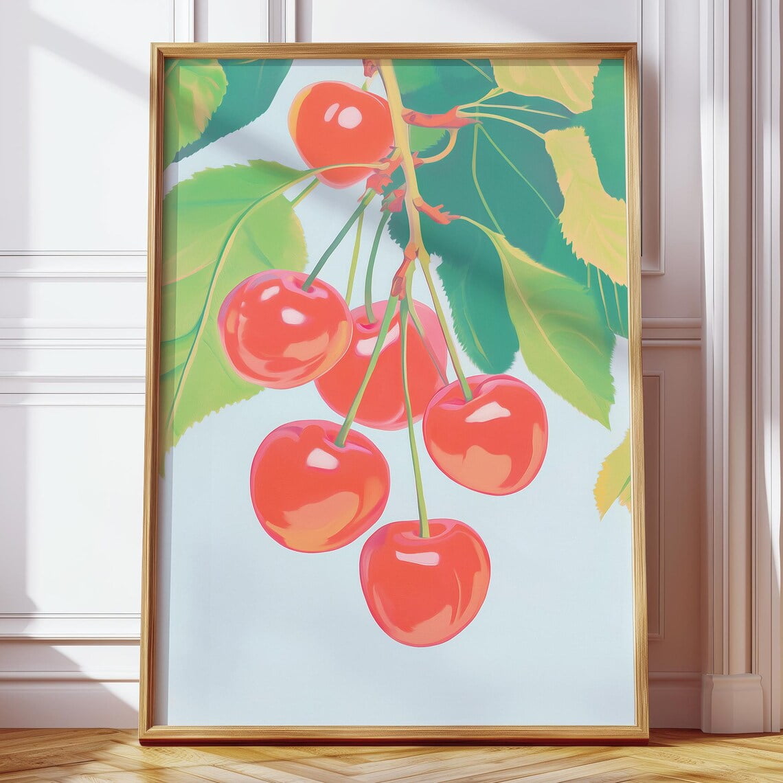 Vintage Cherry Tree Print, Red Fruit Nature Poster, Botanical Wall Art ...
