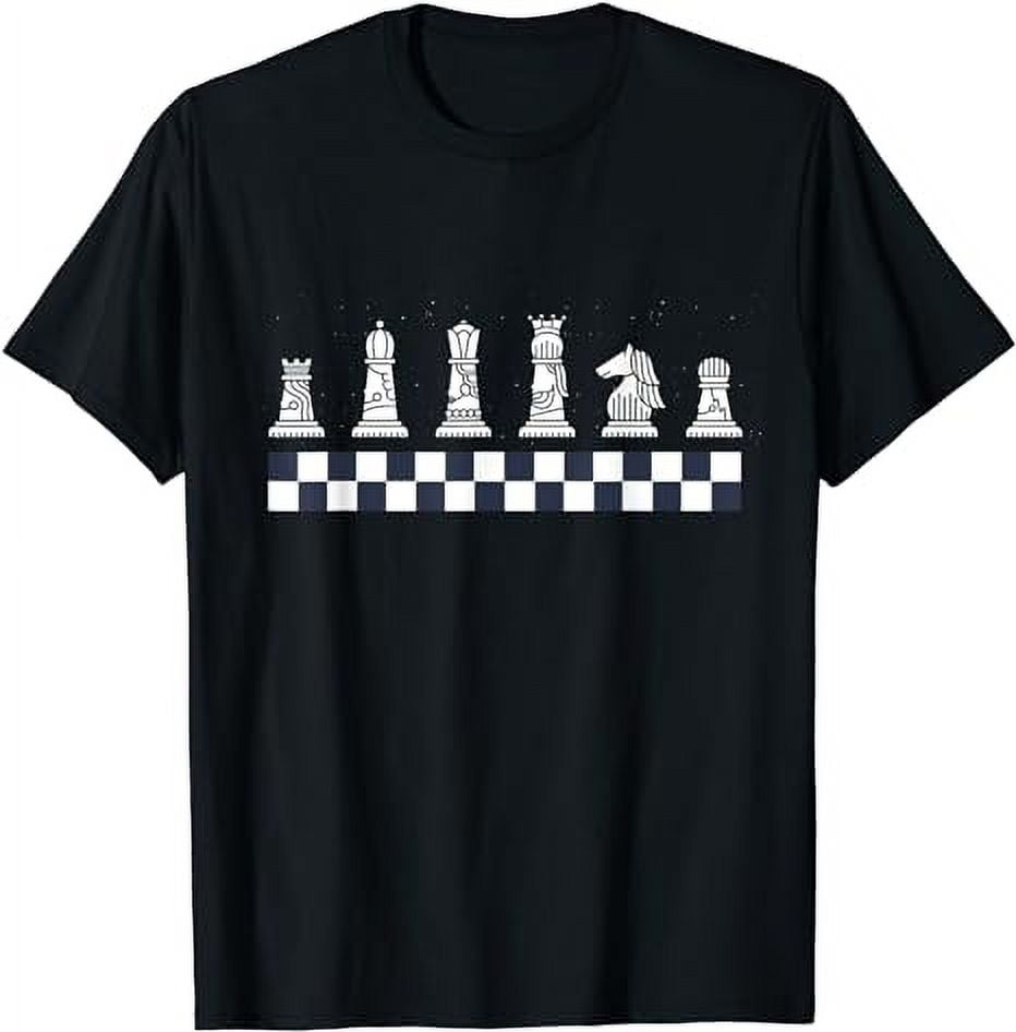 Vintage Chess Pieces Retro Board Game Tactics Grandmaster T-Shirt ...