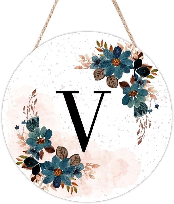 Vintage Chic Round Wood Signs 12in,Letter Y Initial Monogram Alphabet ...