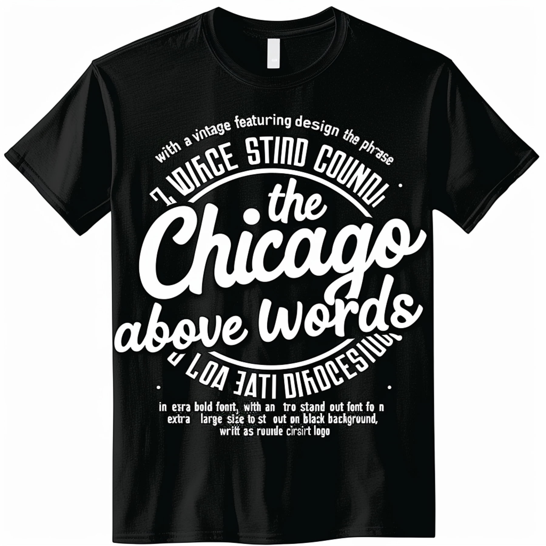 Vintage Chicago Windy City TShirt Retro Typography Bold Font Large Size ...