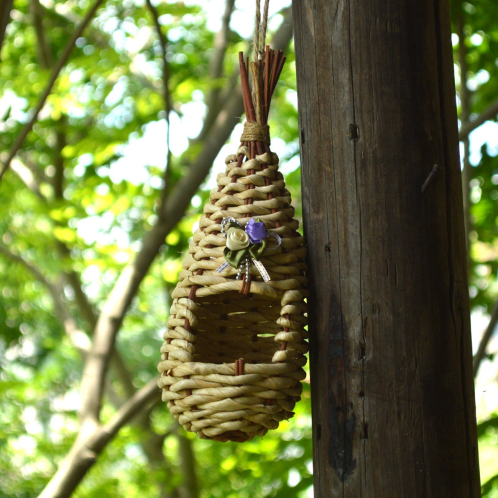 Vintage Chickadee Bird House Nest, Hummingbird House for Outside ...