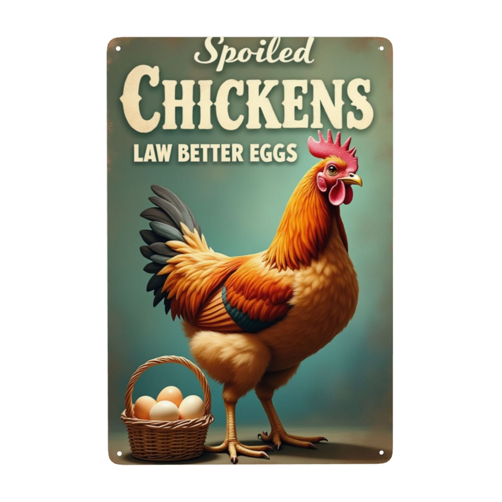 Vintage Chicken Coop Signs Metal Tin Decor - Vintage Farm Outdoor Wall ...