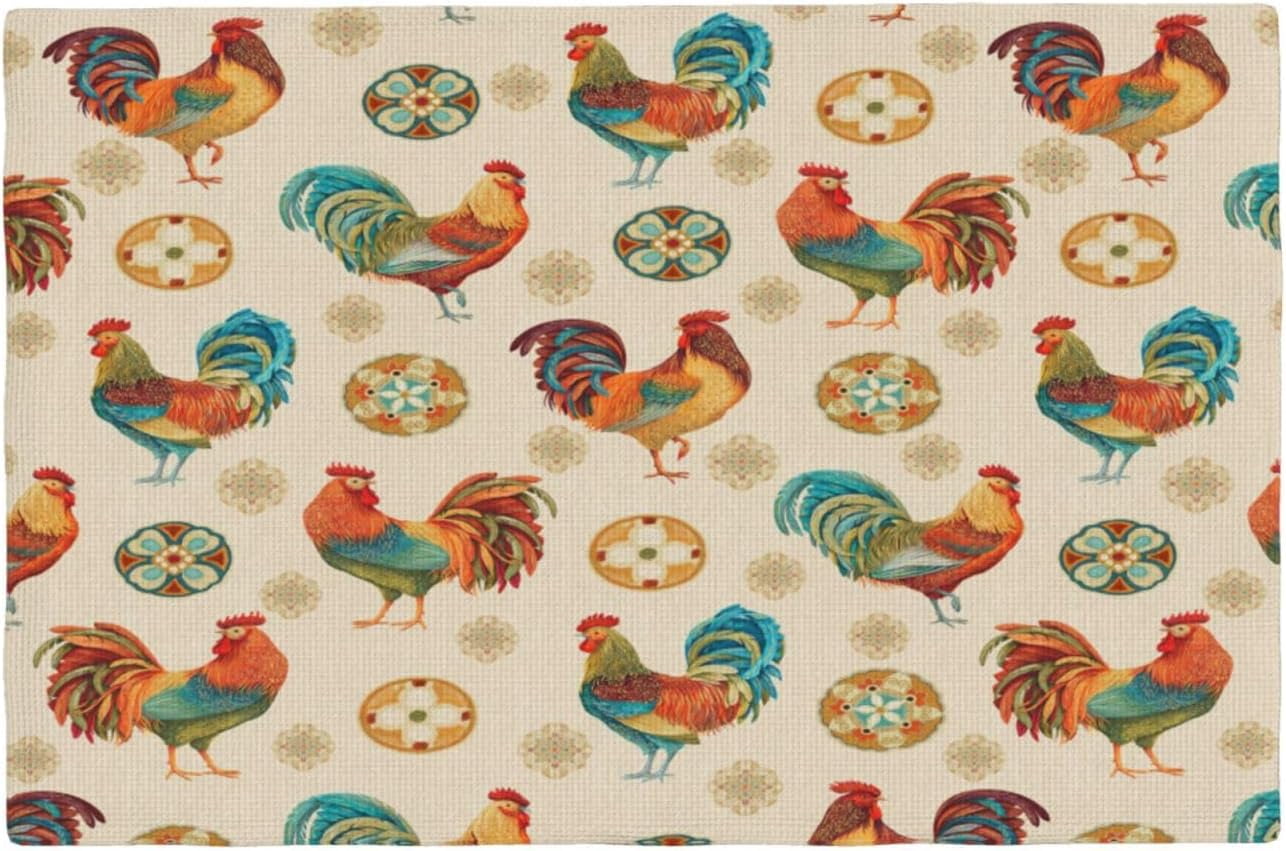 Vintage Chicken Placemats Set of 4 Country Style Rooster Table Mats ...