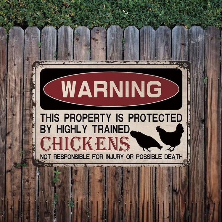 Vintage Chicken Signs for Coop Warning This Property is Protected ...