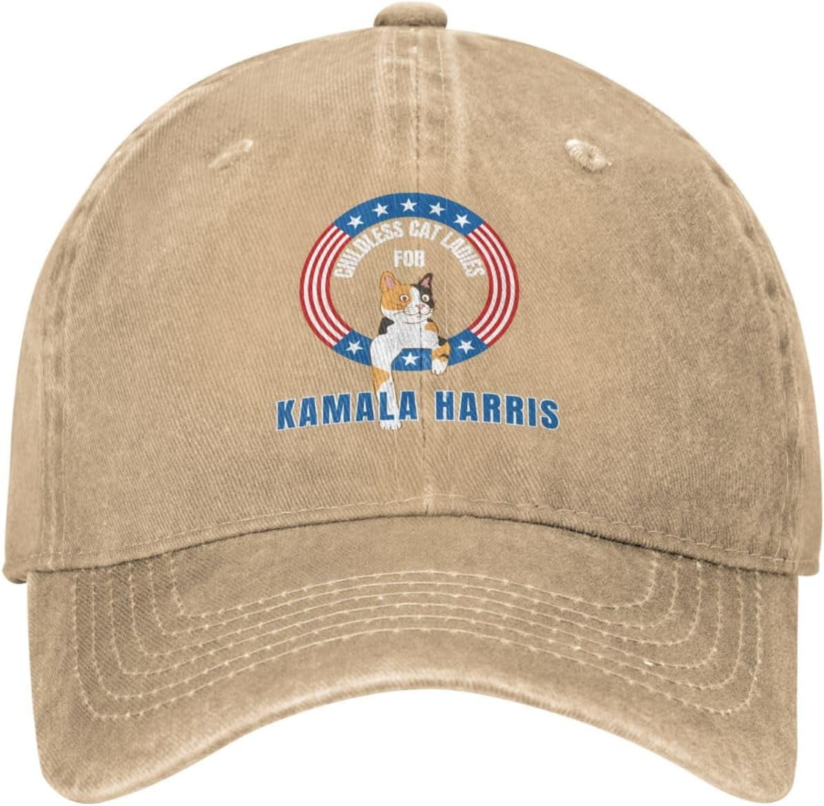Vintage Childless Cats Ladies for Kamala Harris 2024 Election Denim Cap ...