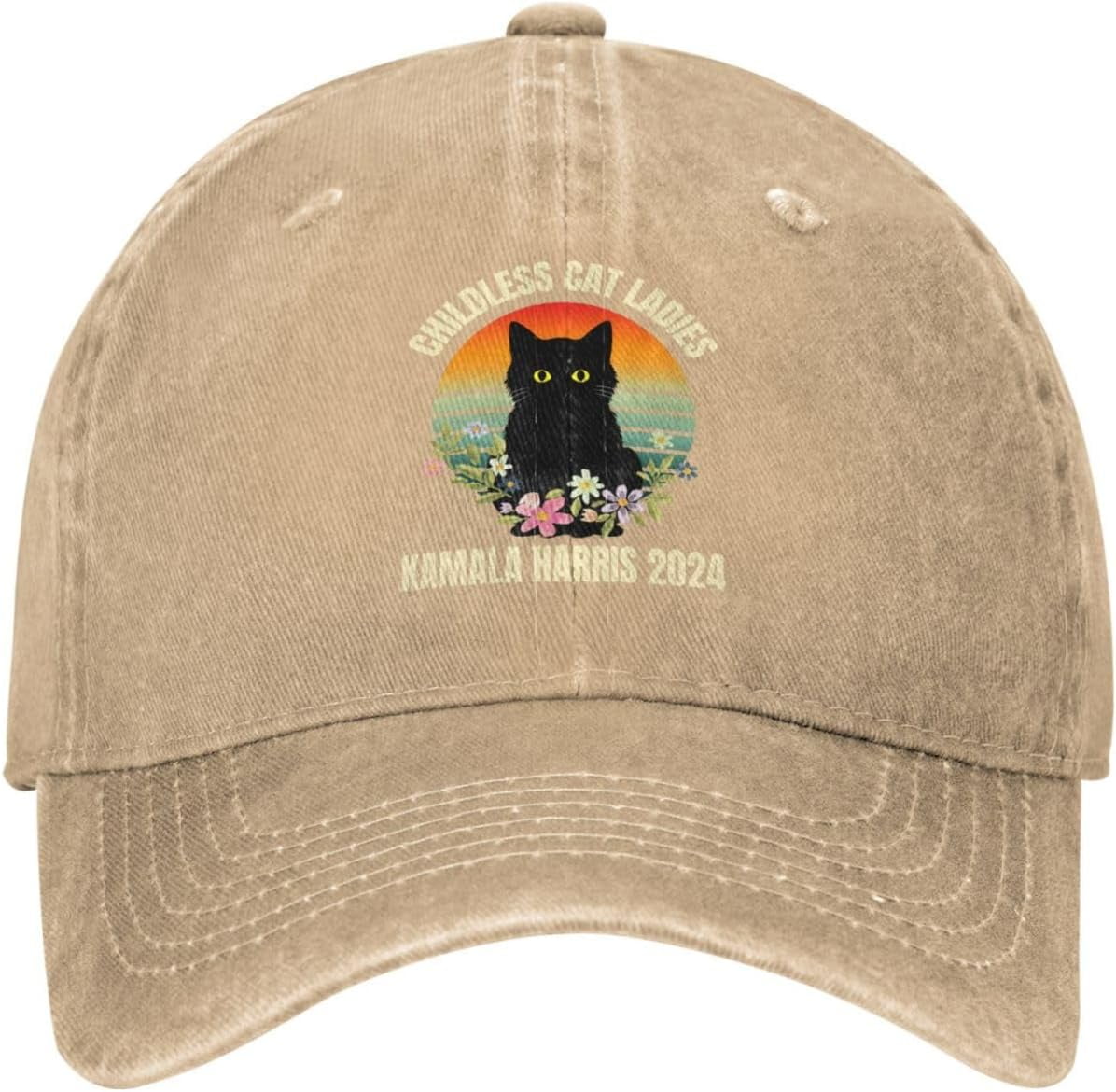 Vintage Childless Cats Ladies for Kamala Harris 2024 Election Denim Cap ...