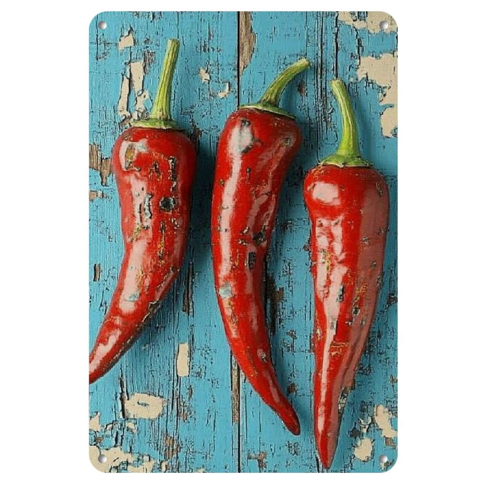 Vintage Chili-Themed Iron Wall Art Sign - 8x12 Inches, Durable & Easy ...