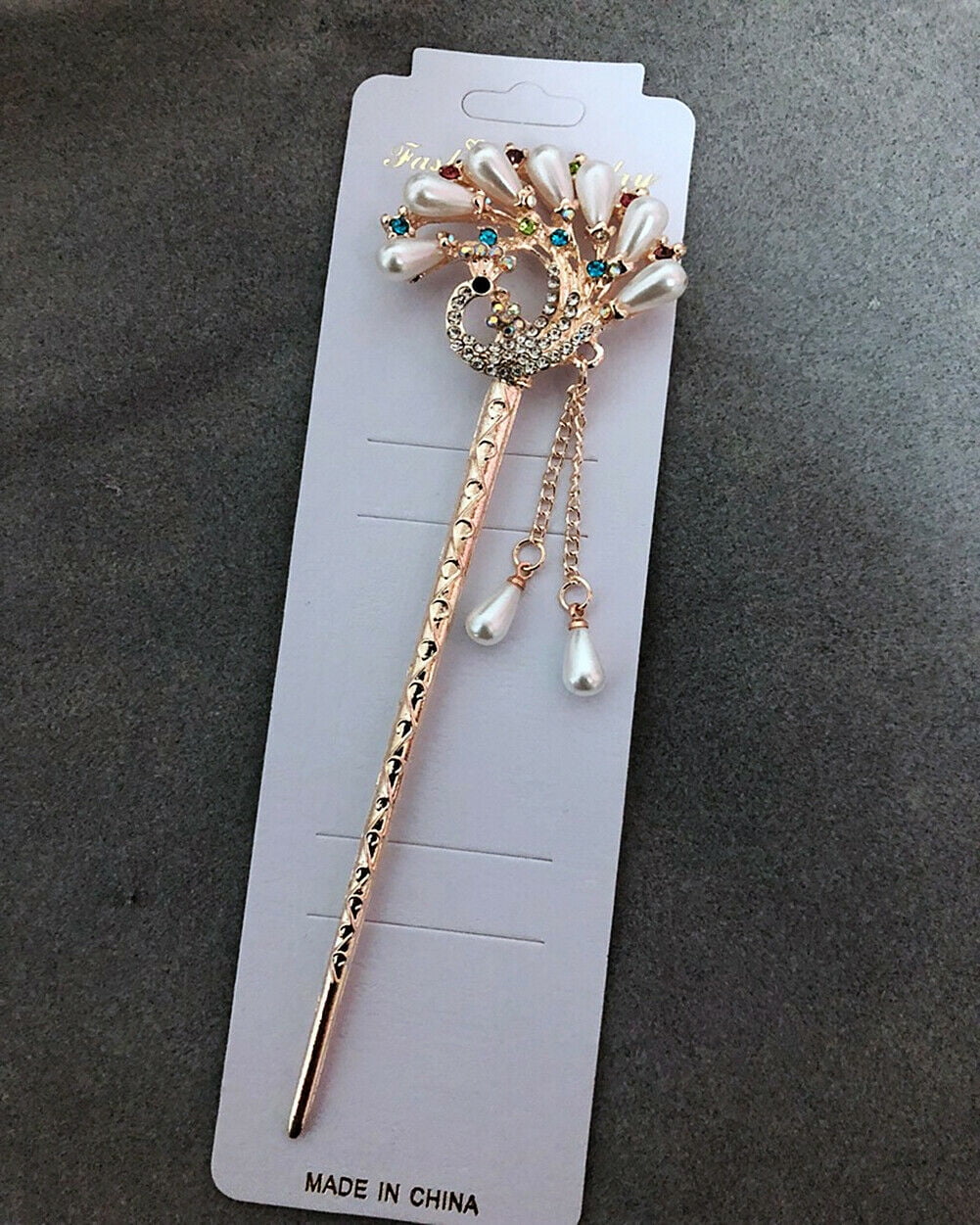 Vintage Chinese Style Rhinestone Hair Chopsticks Stick Hairpin Chignon ...