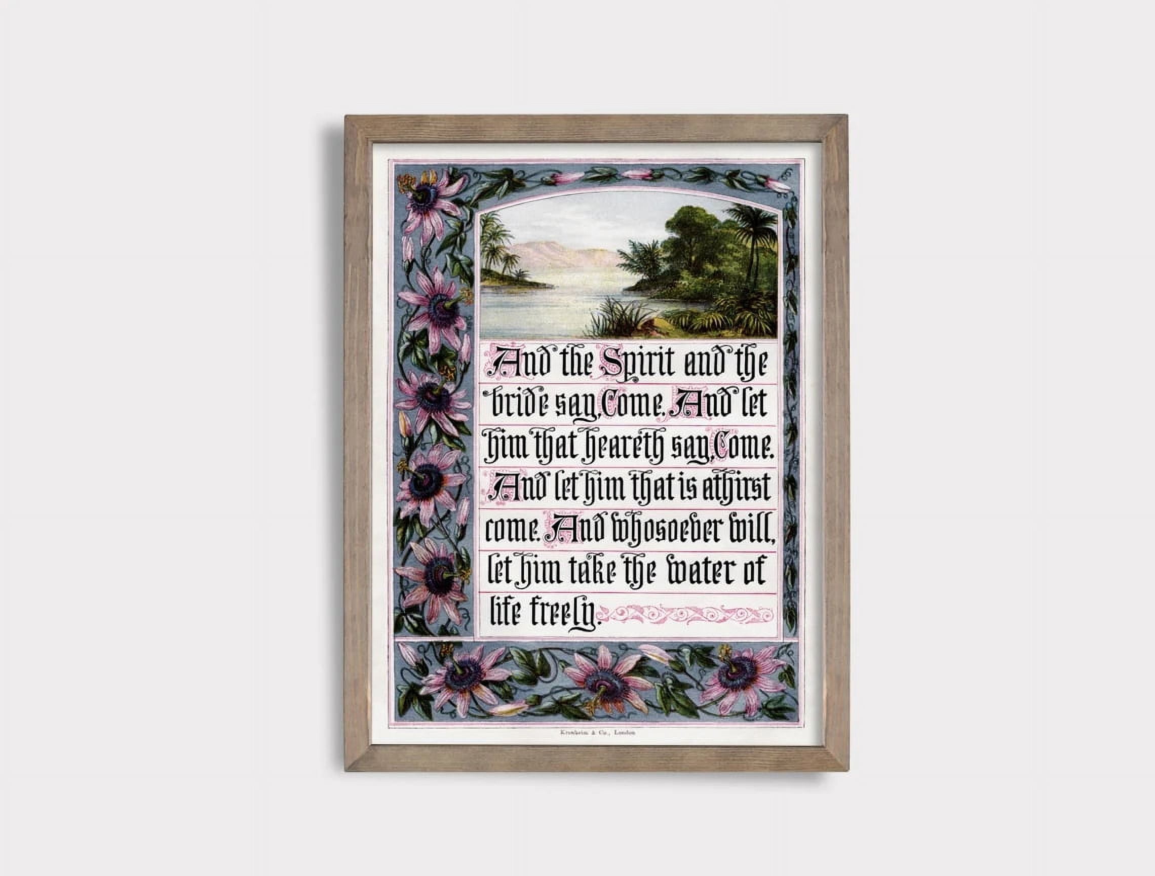 Vintage Christian Art - Printable Bible Verse Wall Art - Revelation 22 ...