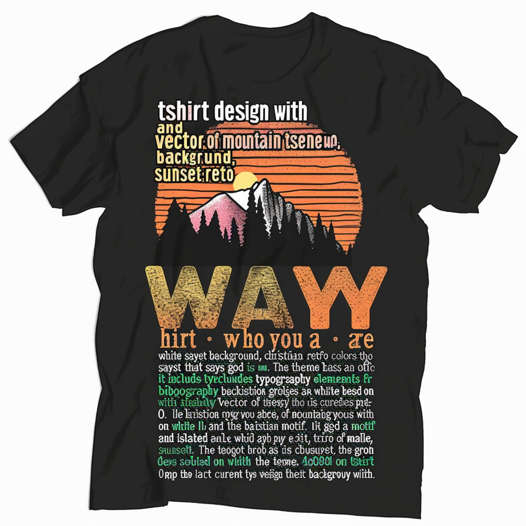 Vintage Christian TShirt: Retro Mountain Sunset Design with Biblical ...