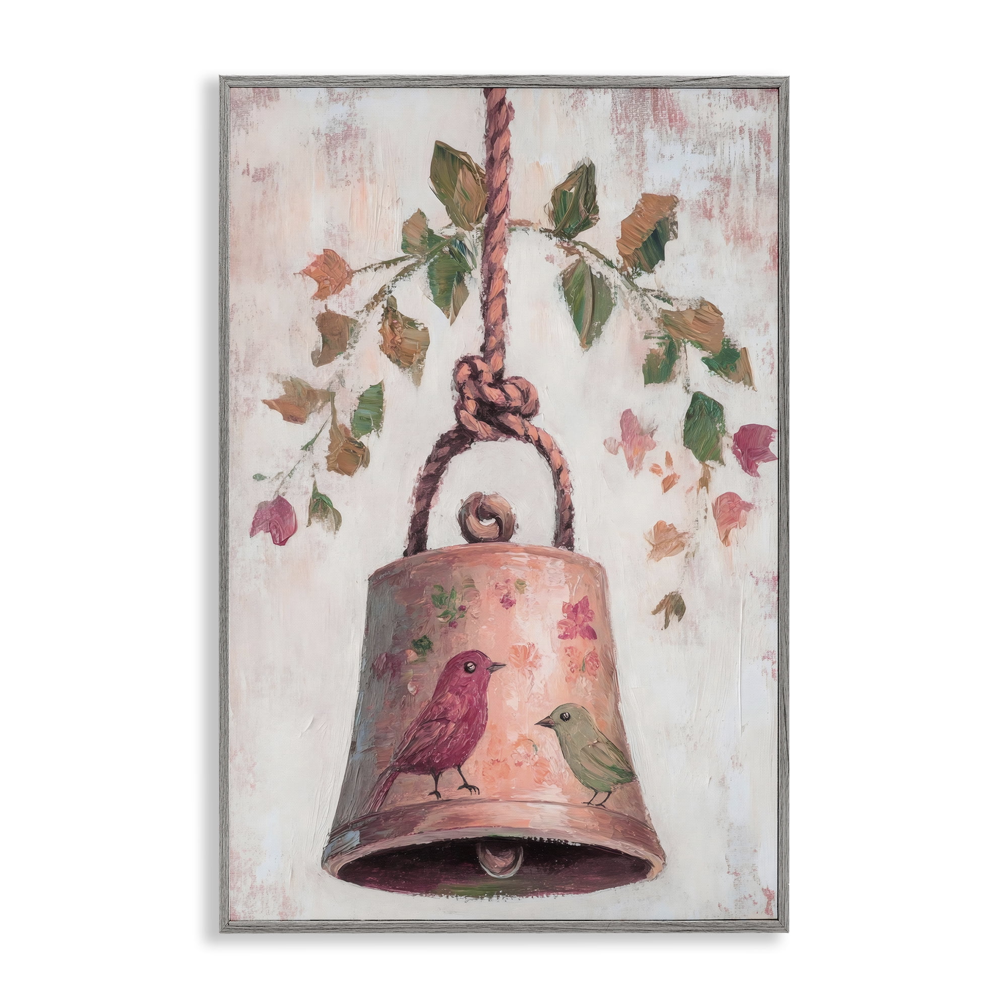 Vintage Christmas Bell Gray Framed Giclee Art, design by Petal Prints ...