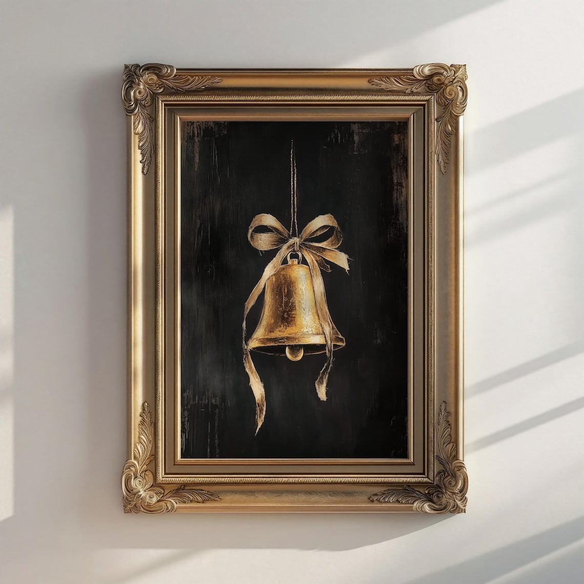 Vintage Christmas Bells Poster Antique Christmas Wall Decor Gold Rustic ...