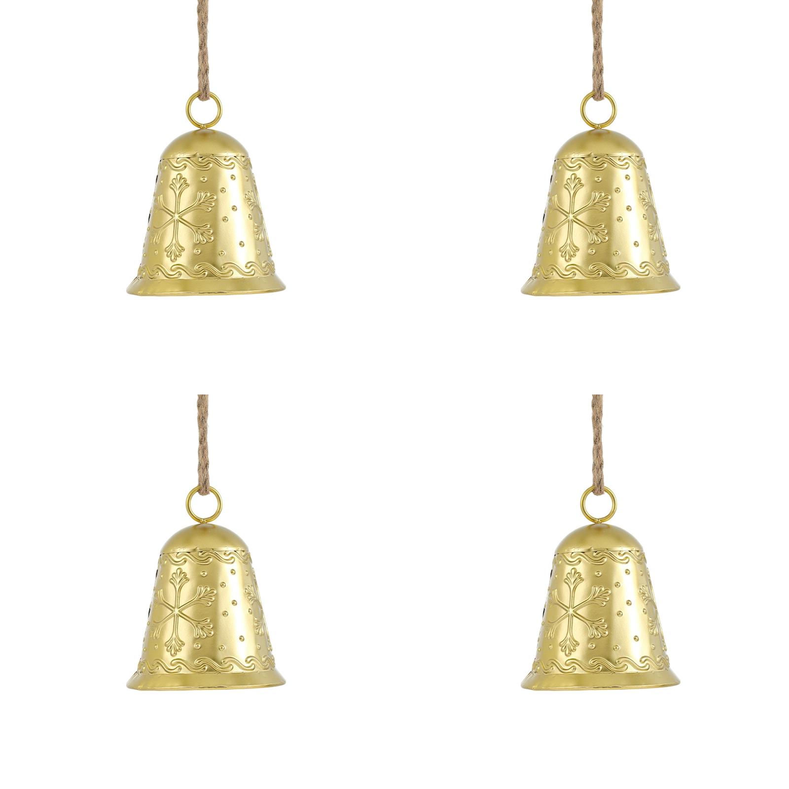Vintage Christmas Bells,Rustic Metal Bells with Jute Hanging Rope for ...