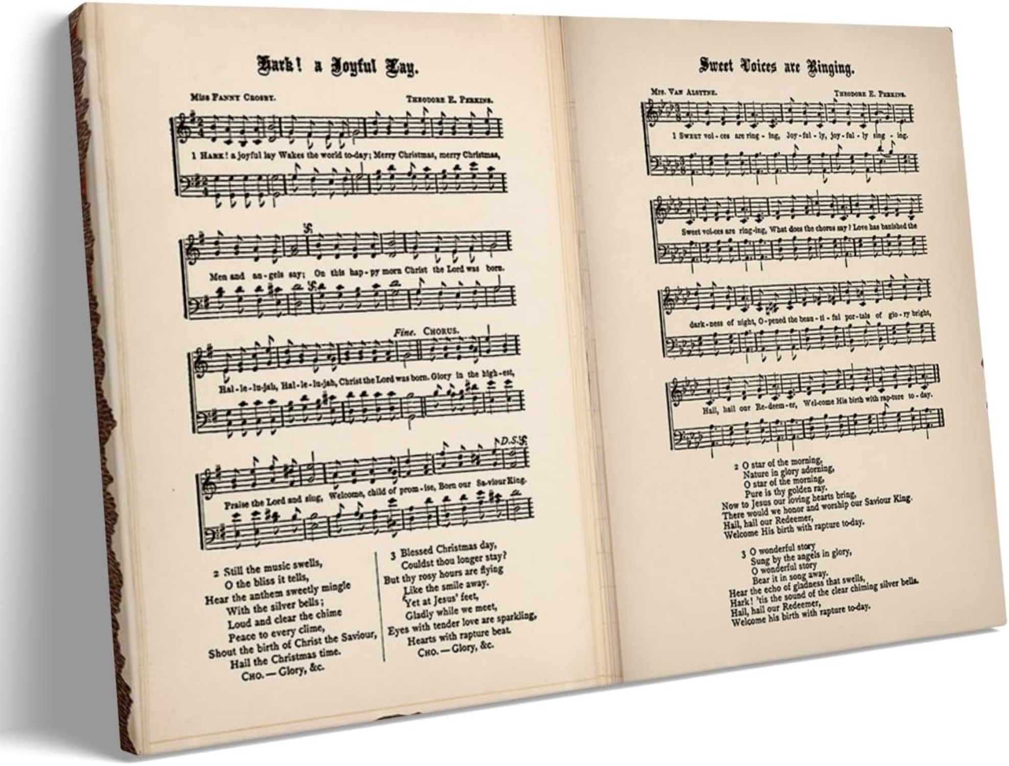 Vintage Christmas Carol Wall Art Antique Sheet Music Frame Wrap Print ...