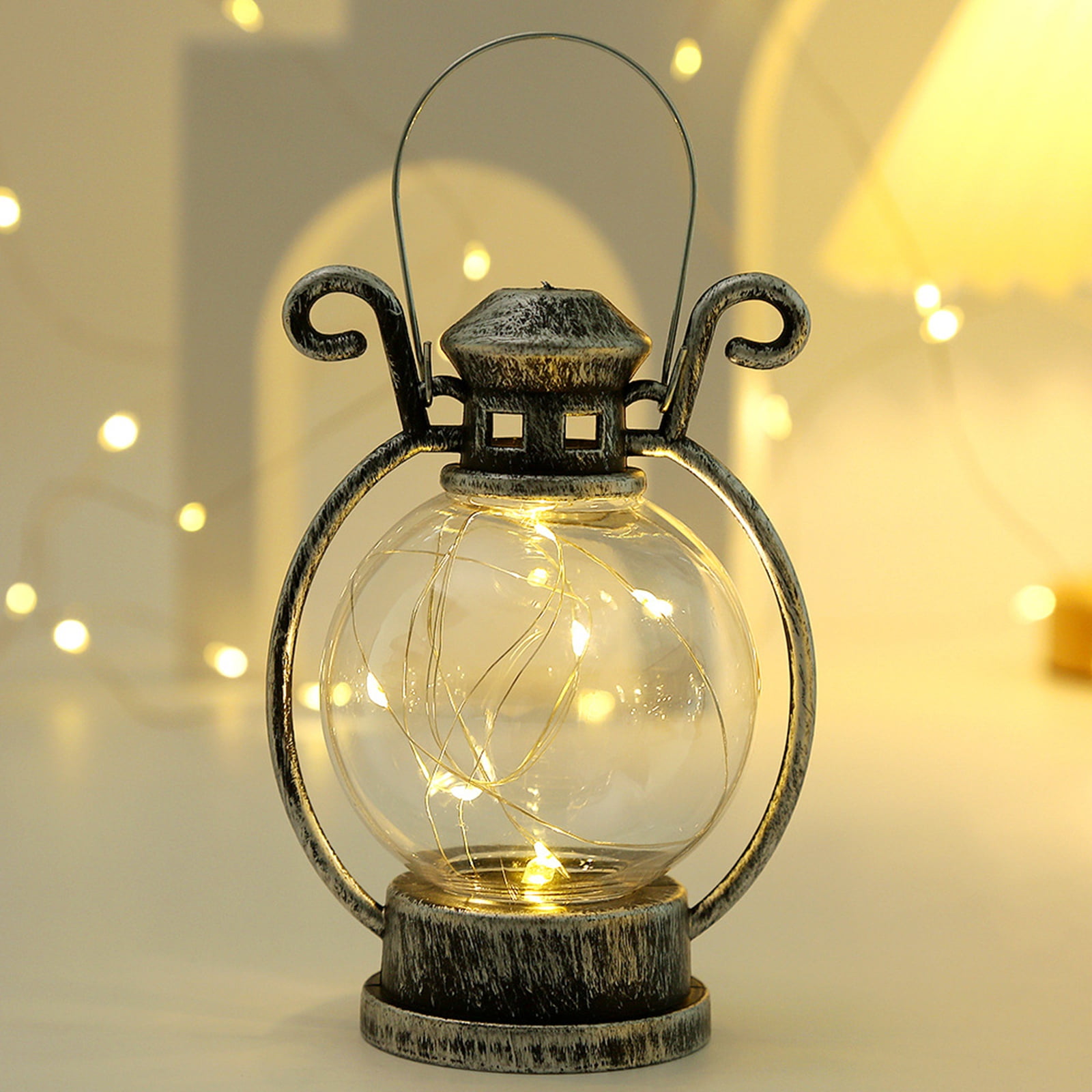 Vintage Christmas Lantern Decor,5" Candle Lantern with Handle, Small ...