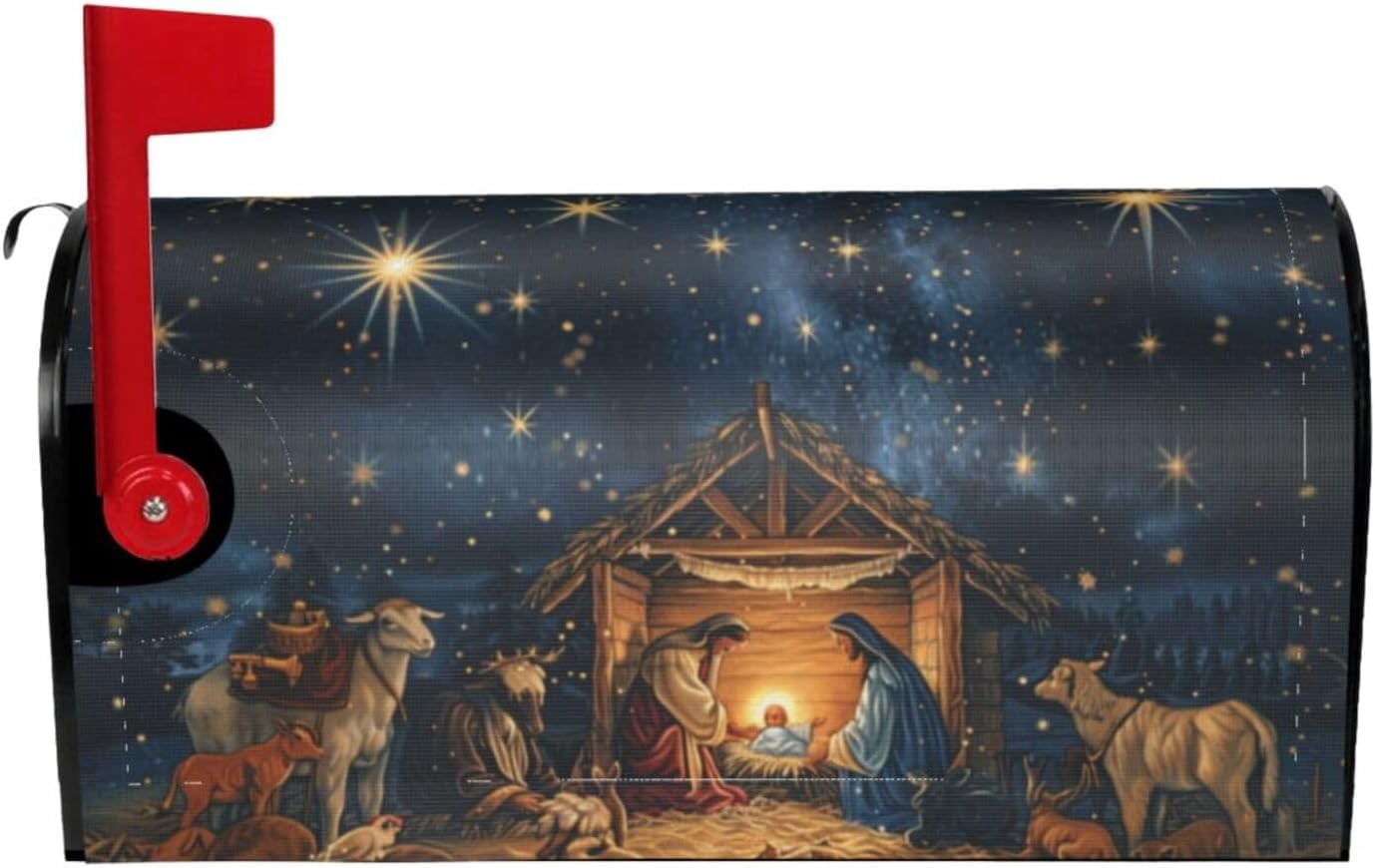 Vintage Christmas Nativity Jesus Mailbox Cover Mailbox Wraps ...