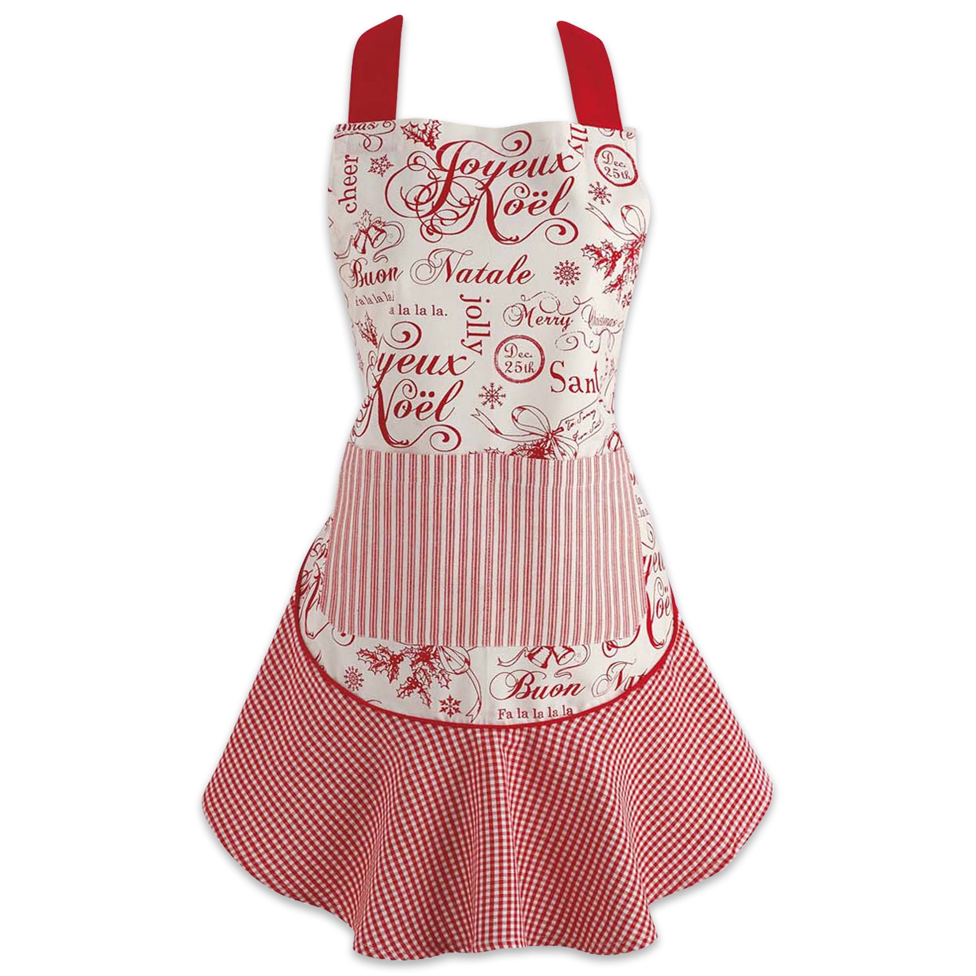Vintage Christmas Ruffle Apron - Walmart.com