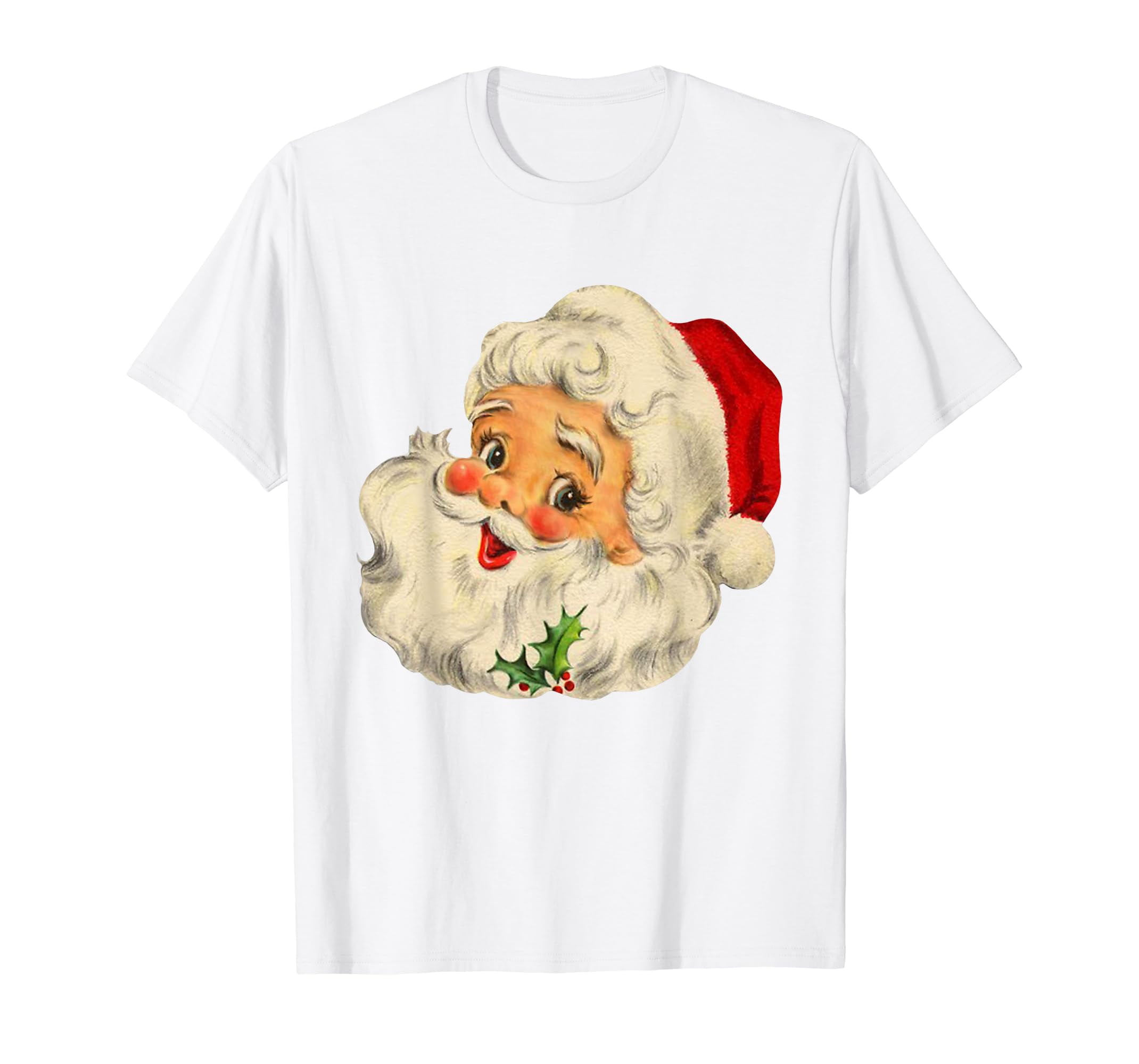 Vintage Christmas Santa Claus Face Funny Old Fashioned T-Shirt ...