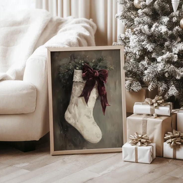 Vintage Christmas Stocking Poster Size 24''x36''-Gategoo - Walmart.com