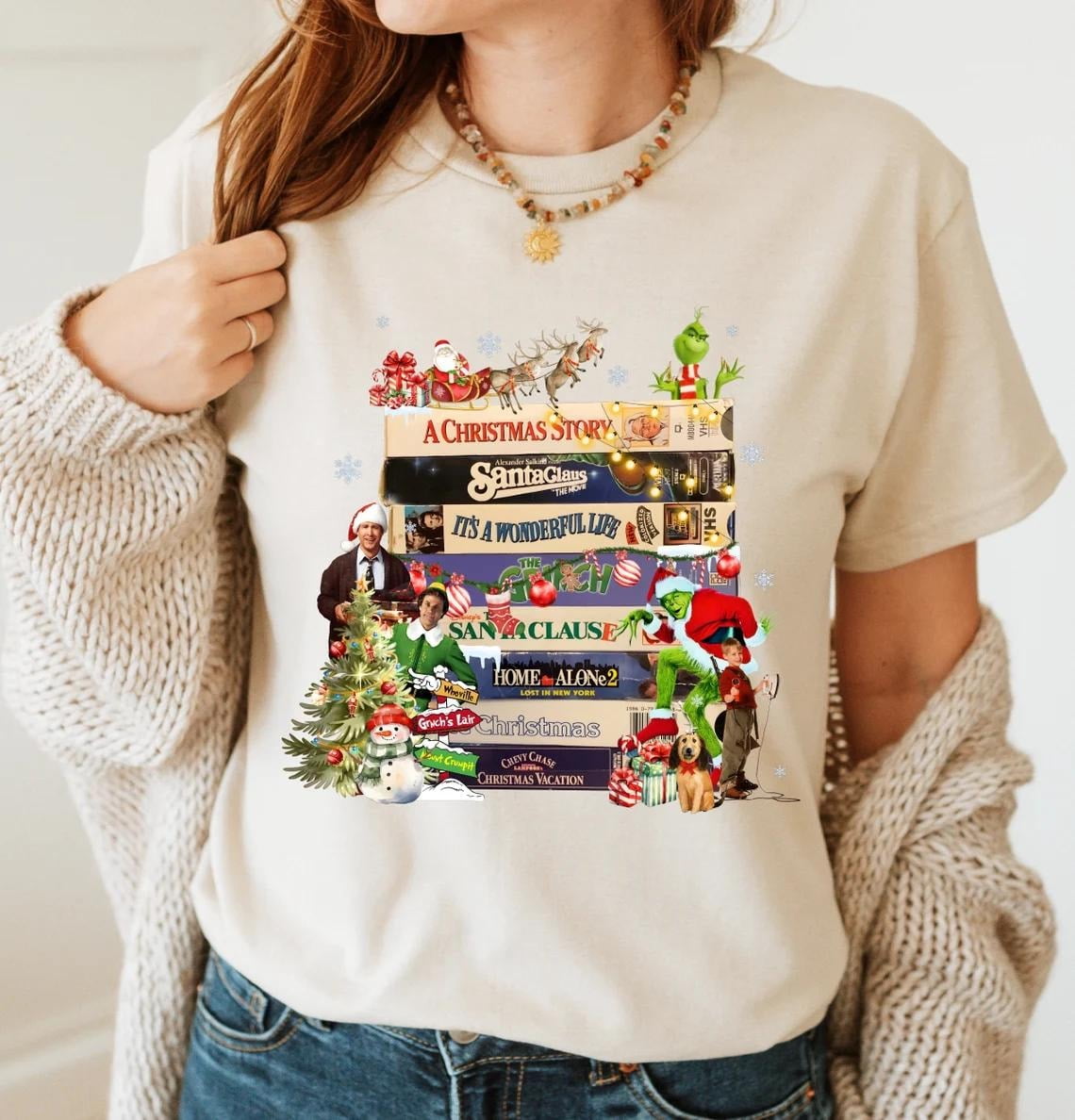 Vintage Christmas VHS Shirt, Retro Christmas Movies T-shirt, Christmas ...