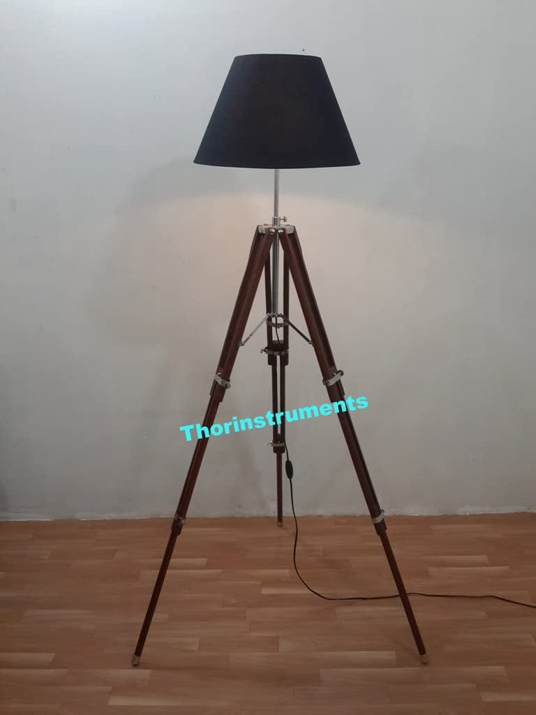 Vintage Chrome Tripod Floor Lamp Style Corner Brown Tripod Lamp Stand ...