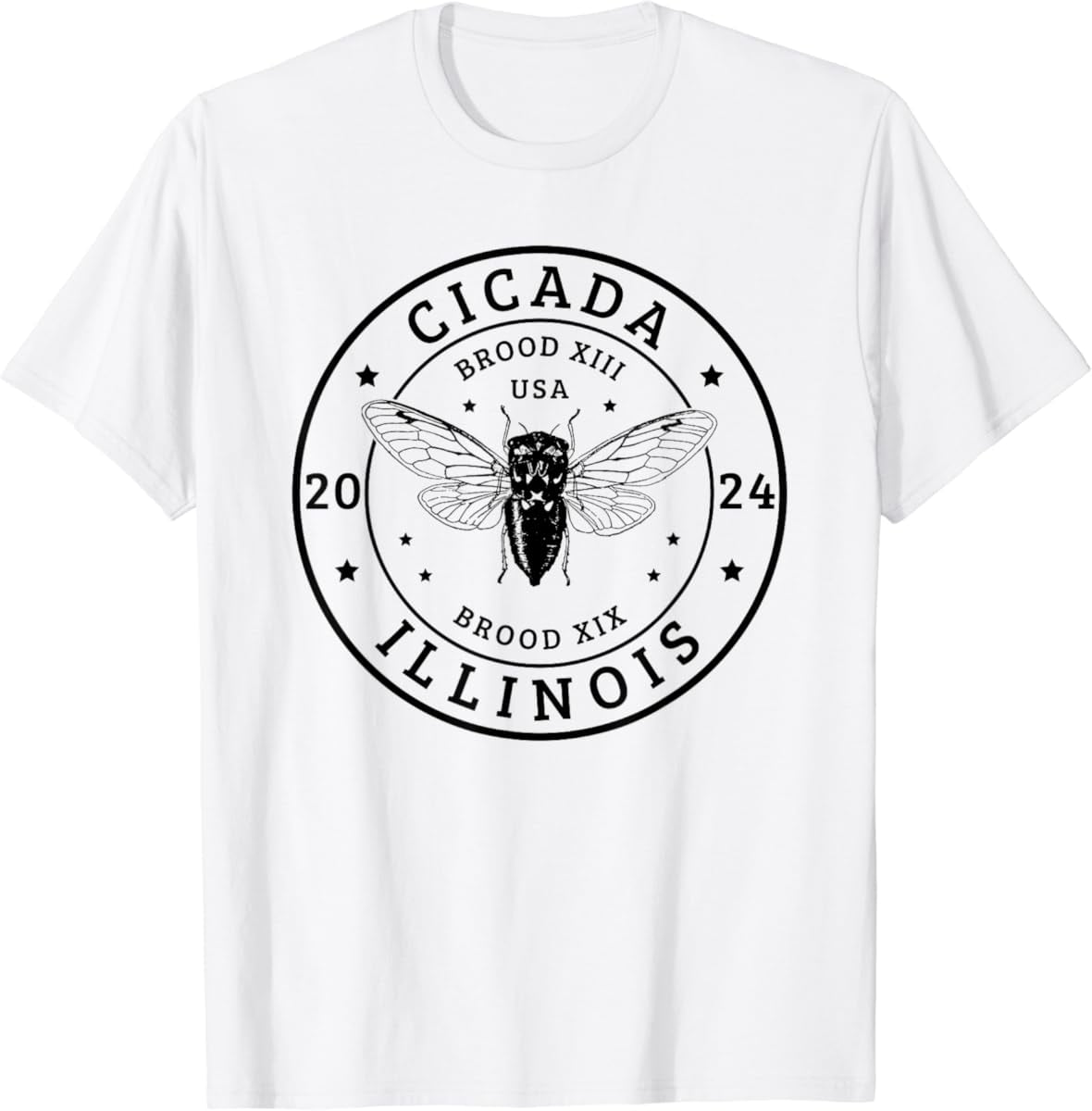 Vintage Cicada 2024 Event Brood XIX Brood XIII Cicadas Illinois T-Shirt ...