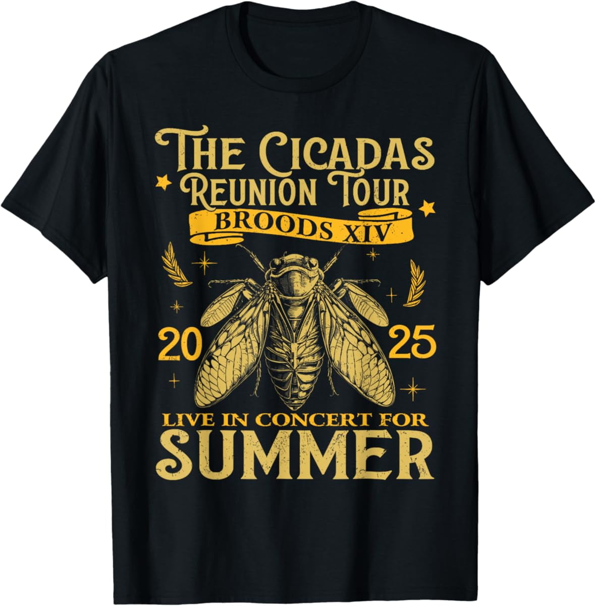 Vintage Cicada Brood XIV Summer 2025 Reunion Tour Swarm Cicadas T-Shirt ...