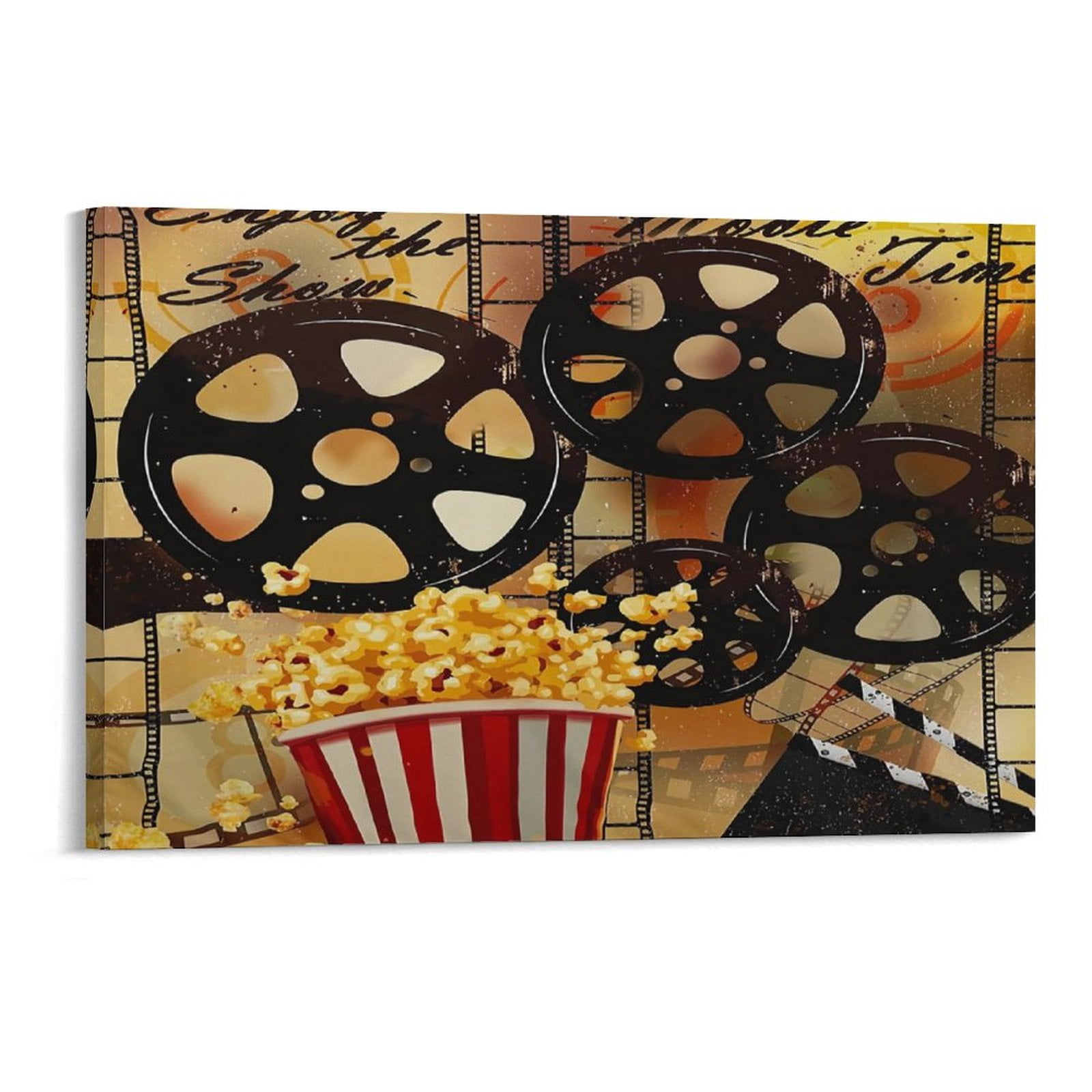 Vintage Cinema Movie Theater Poster Design Plush Sherpa With Popcorn ...