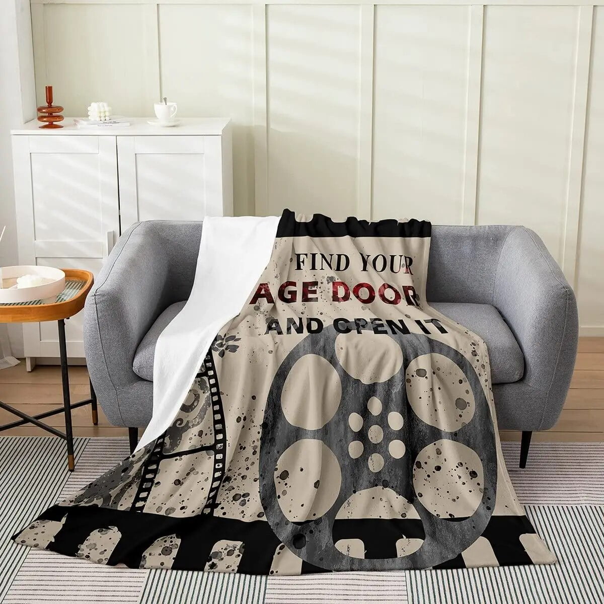 Vintage Cinema Ticket Throw Blanket Retro Movie Theater Poster Blanket ...