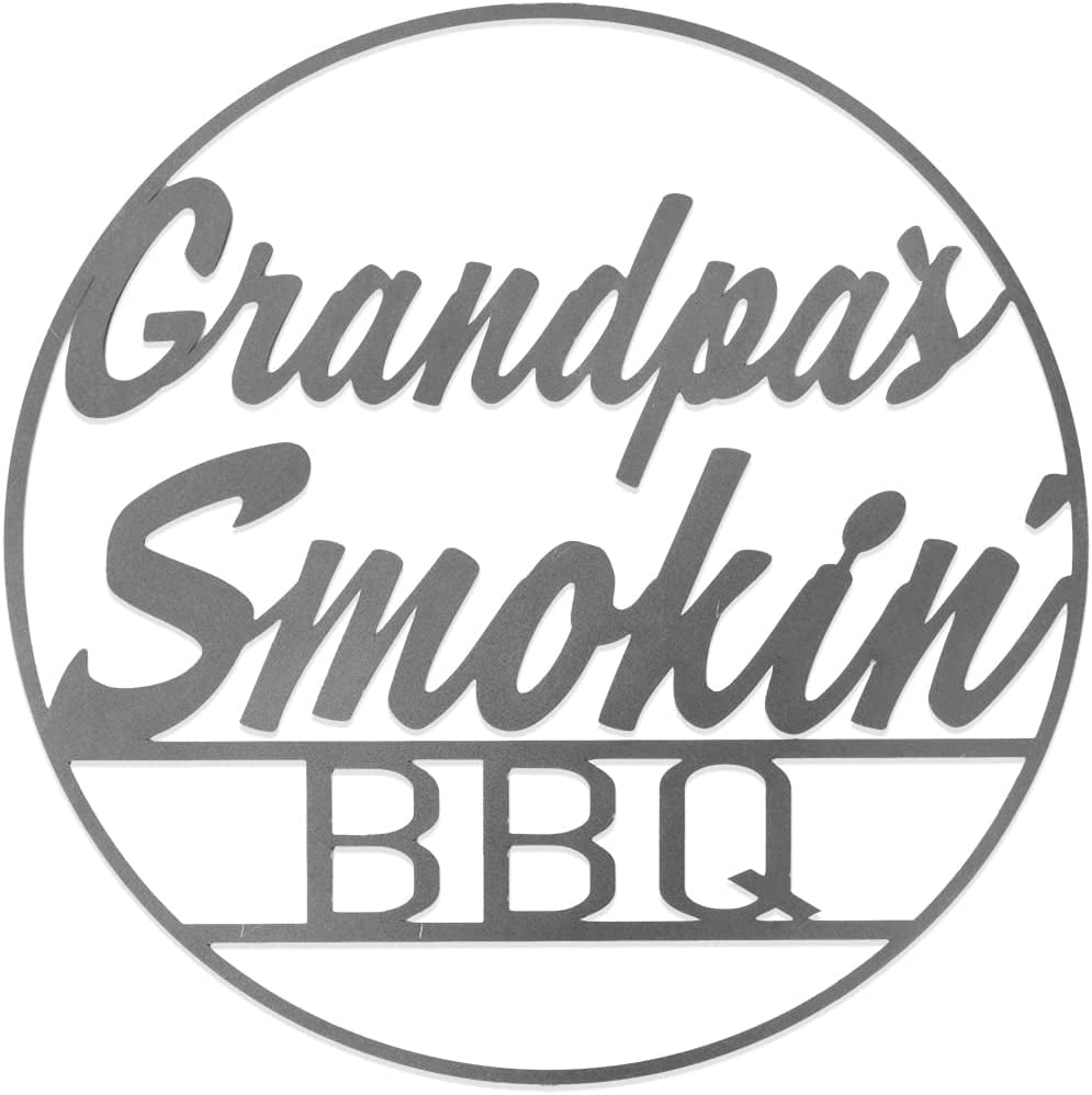 Vintage Circle Signs - BBQ (Grandpa's)-Steel Outdoor Barbecue sign ...