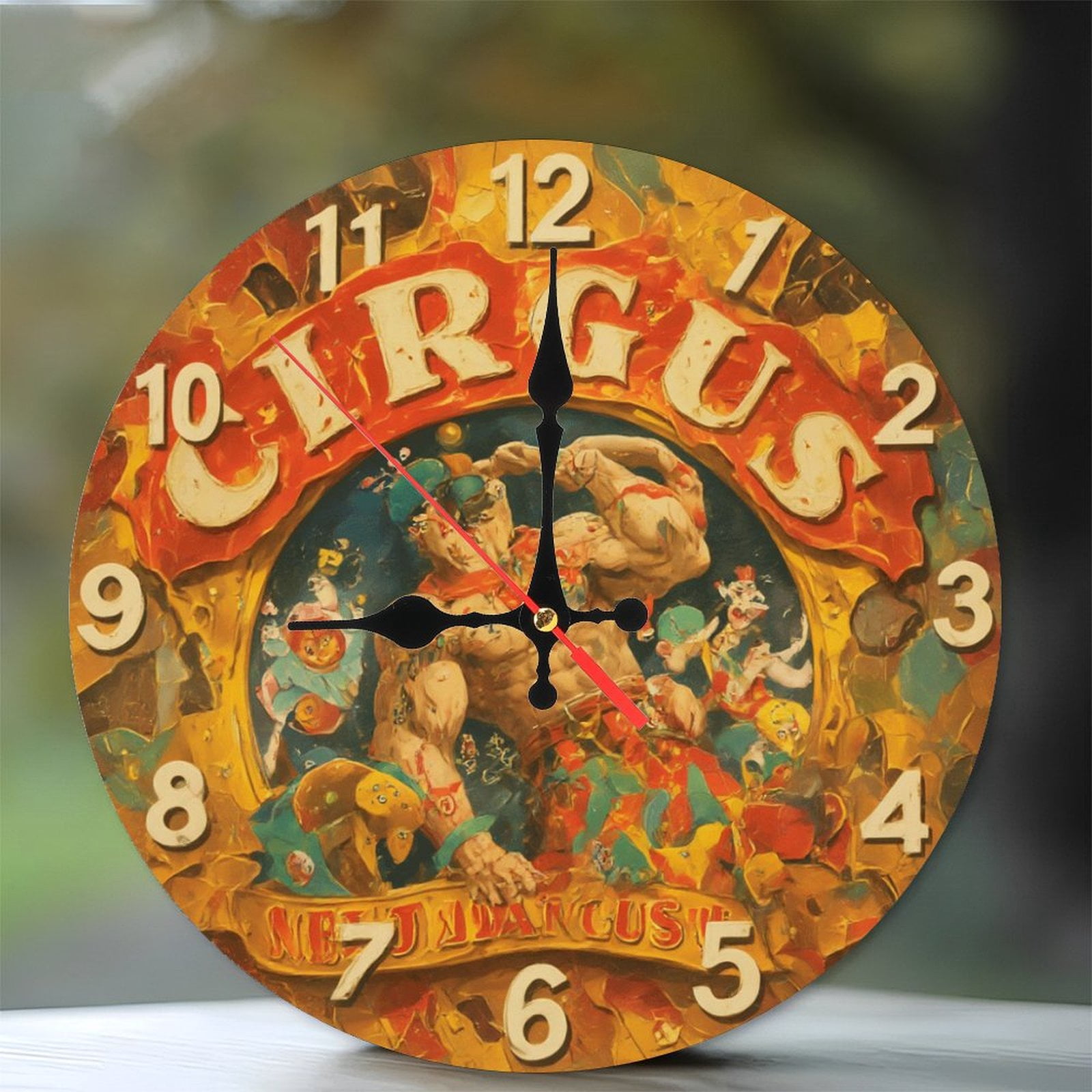 Vintage Circus Clock Wall Clock Decor Art Home Decor 10-Inch Silent ...