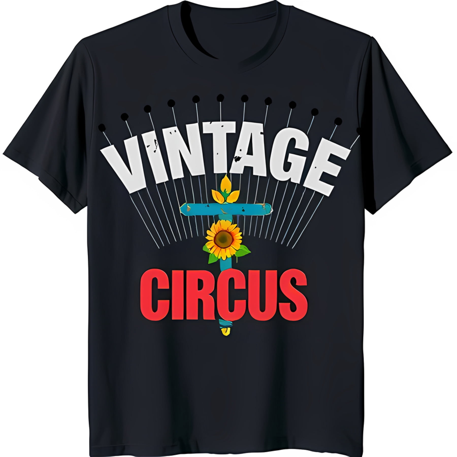 Vintage Circus Graphic T-Shirt for Men Blue Design - Walmart.com