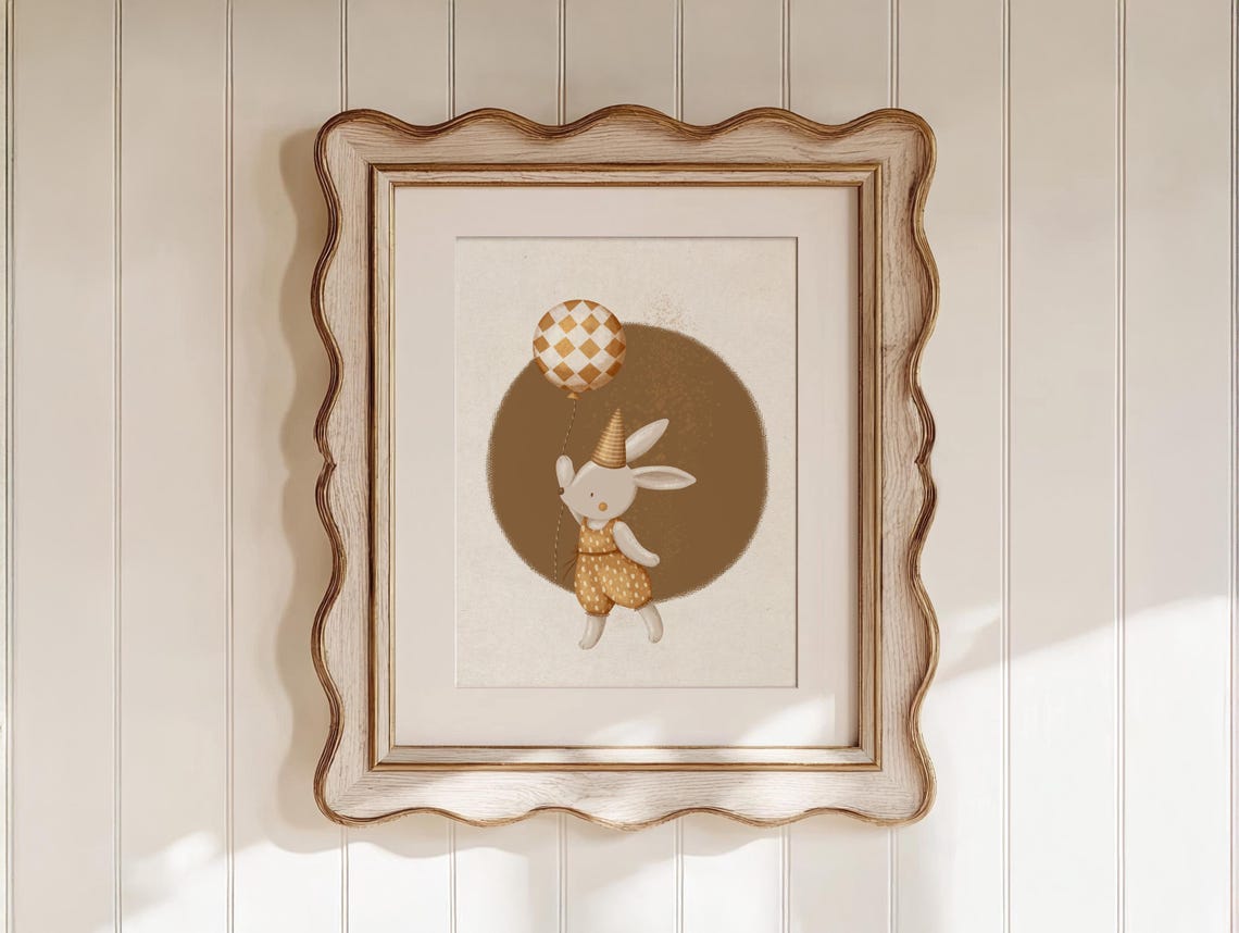 Vintage Circus Nursery Art Printables Gender-Neutral Beige Decor for ...