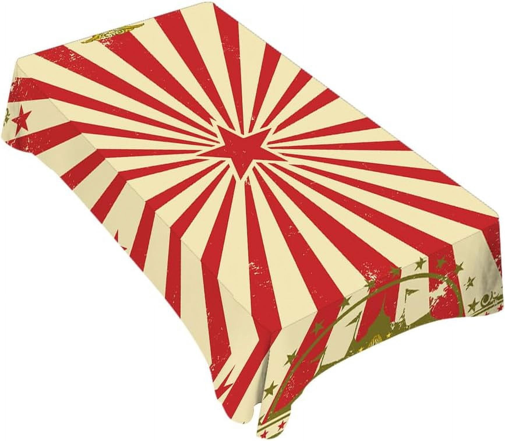 Vintage Circus Tablecloth 60x84 Inch Rectangular Carnival Red Stars ...