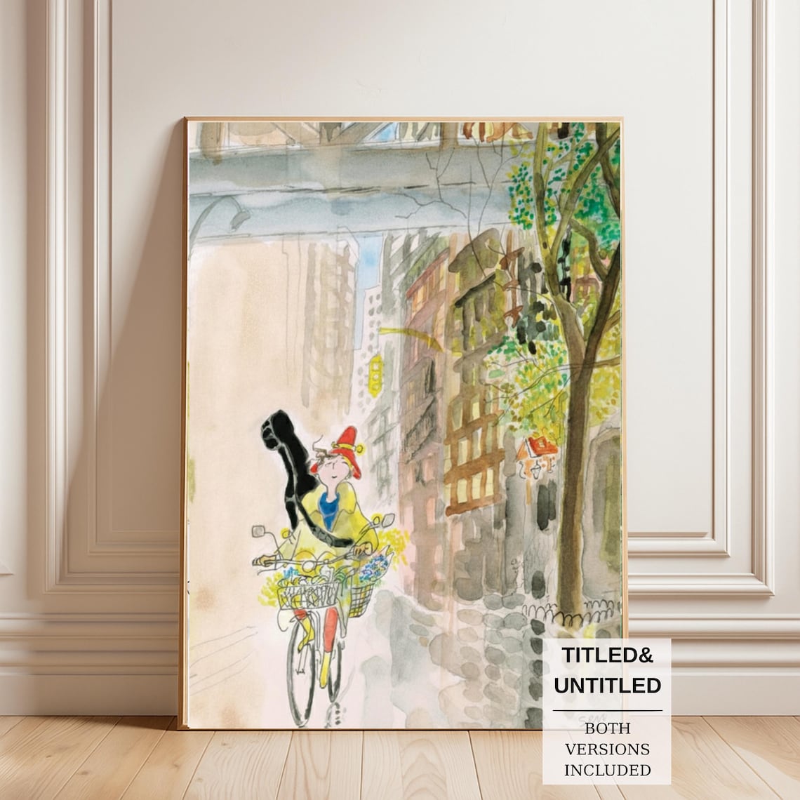 Vintage City Bicycle New York Magazine Cover Art Print, Whimsical Urban ...