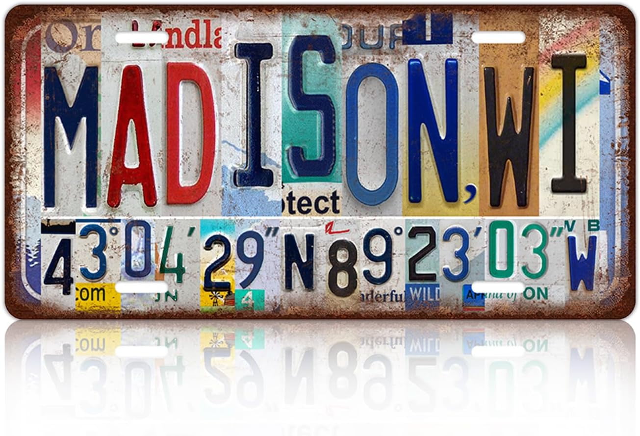 Vintage City Wall Decor Detroit,Mi License Plate Metal Sign Tin Signs ...