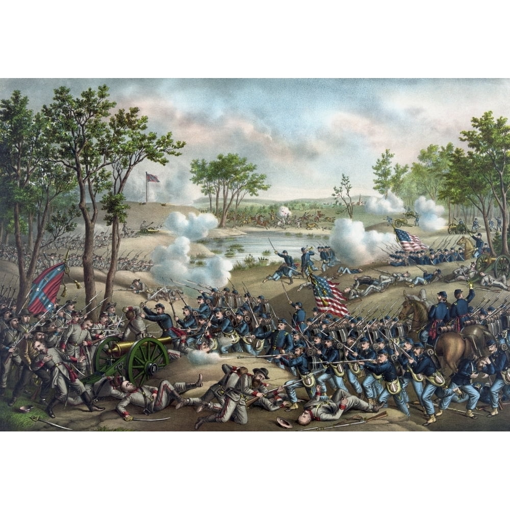 Vintage Civil War print of the Battle of Cold Harbor Poster Print ...