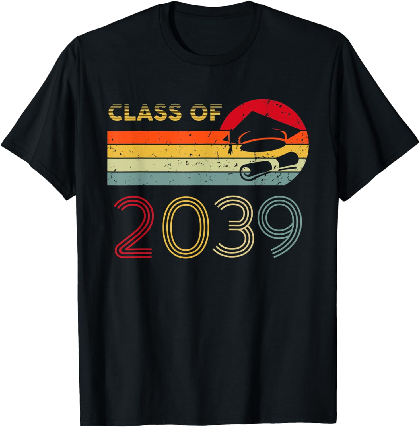 Vintage Class Of 2039 Senior Graduation School Boys Girls T-Shirt ...