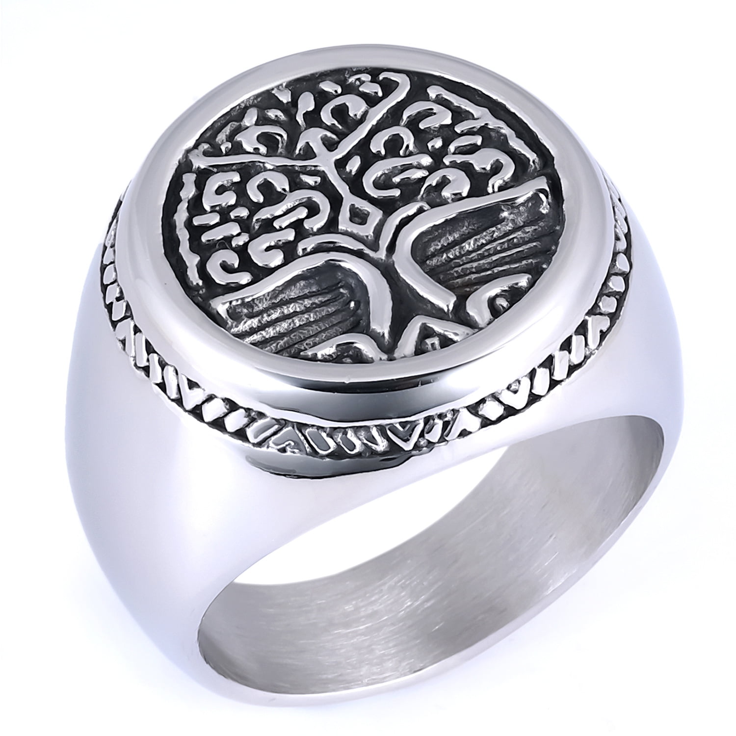 Vintage Classic Nordic Mythology Celtic Knot Tree Of Life Signet 14K ...