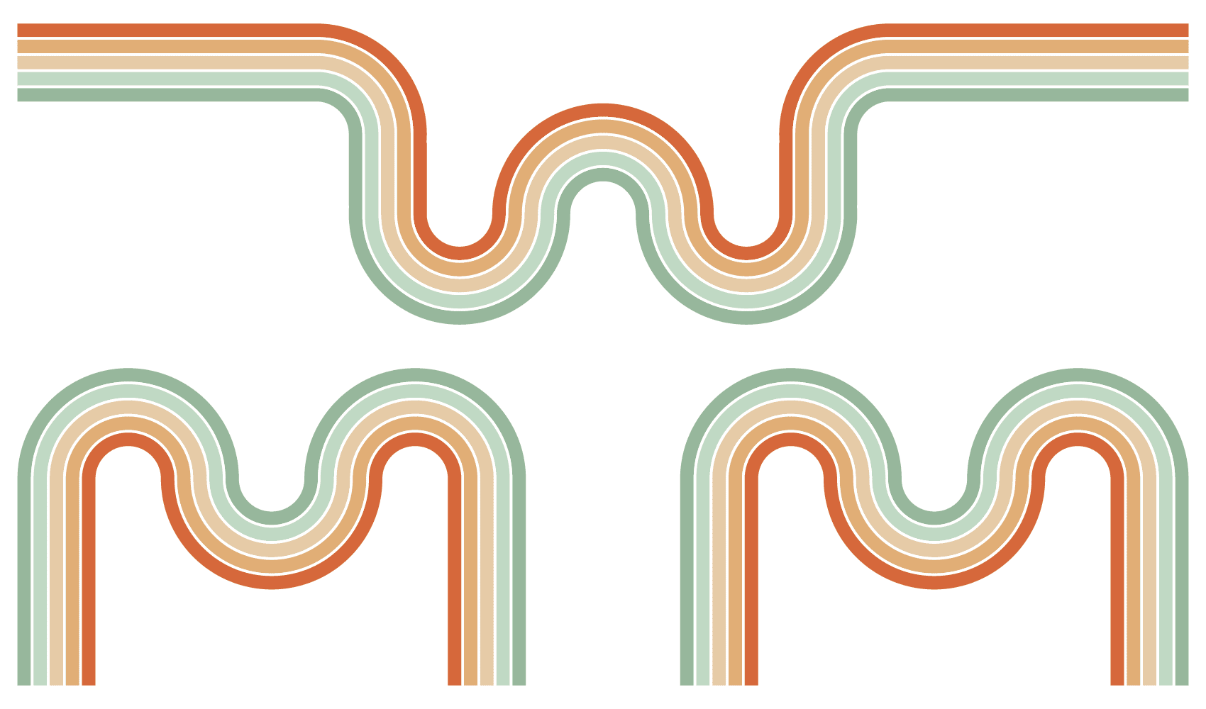 Vintage Classic Retro Colorful Rainbow Tracks Vinyl Kids Bedroom Wall ...