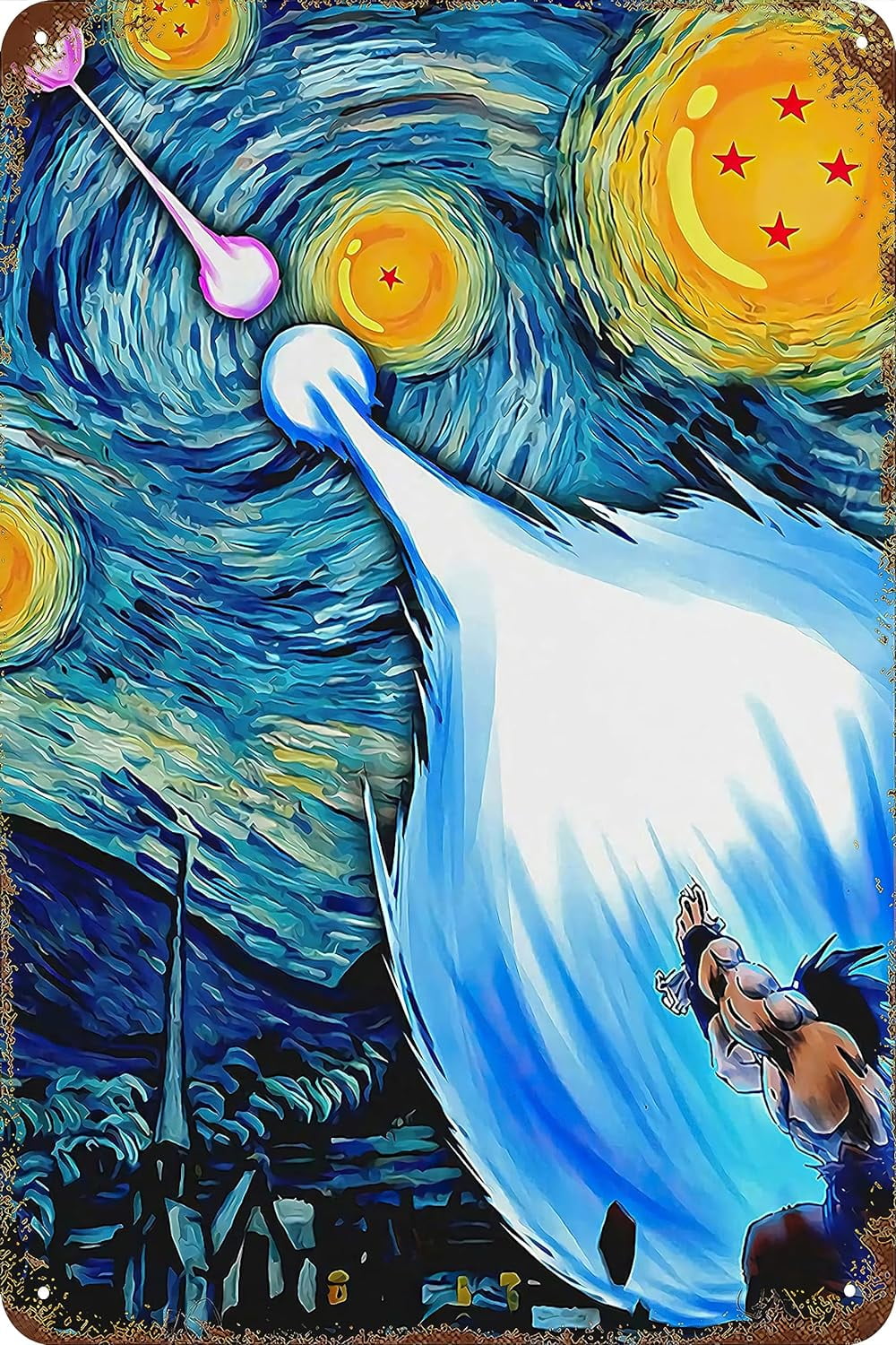 Vintage Classic Retro Starry Night Theme Animation Film And Television ...