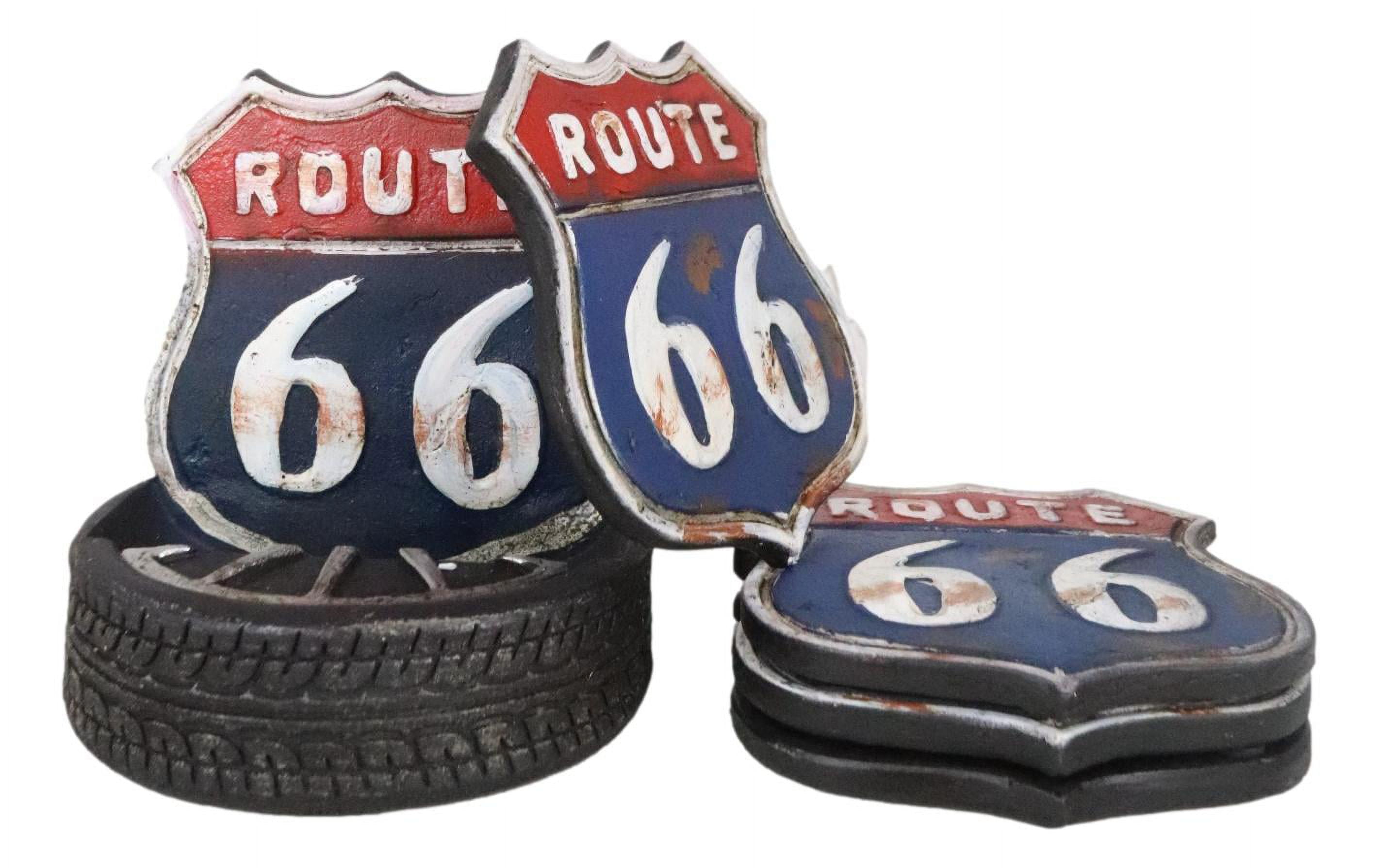 Vintage Classic Road Trip Iconic Route 66 Highway Sign Truck Tire ...