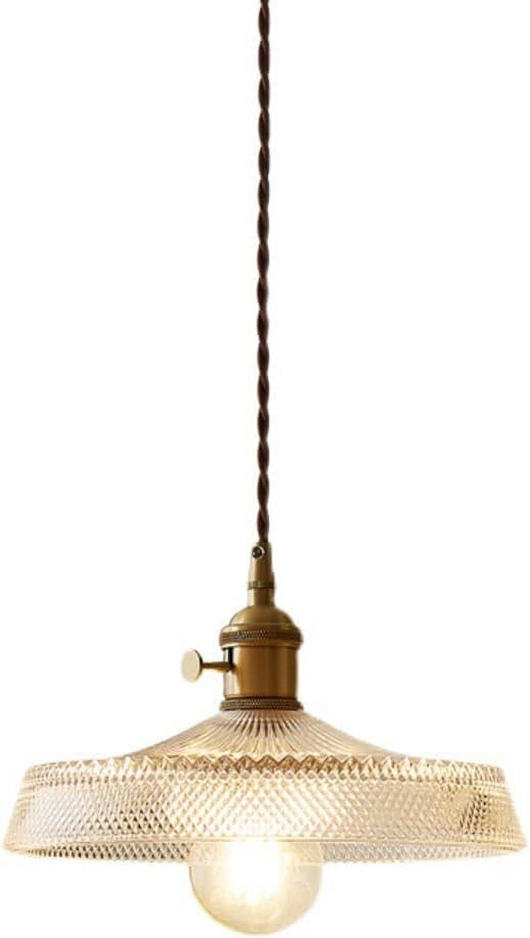 Vintage Clear Glass Pendant Light with Switch, Transparent Glass ...