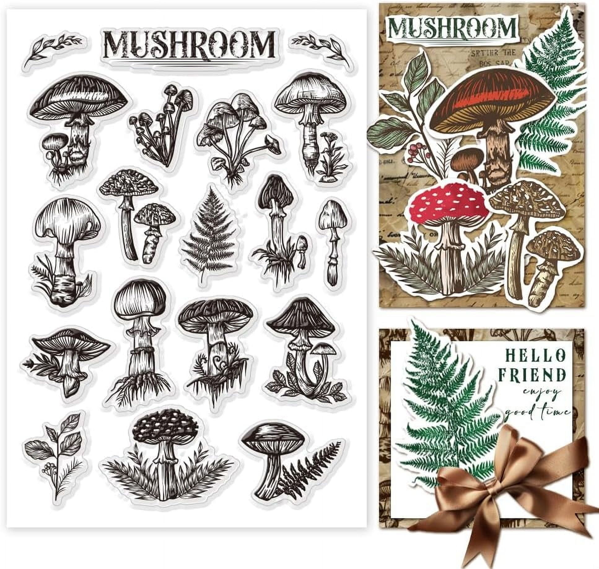 Vintage Clear Stamps for Card Making Mushroom Rubber Stamps Transparent ...