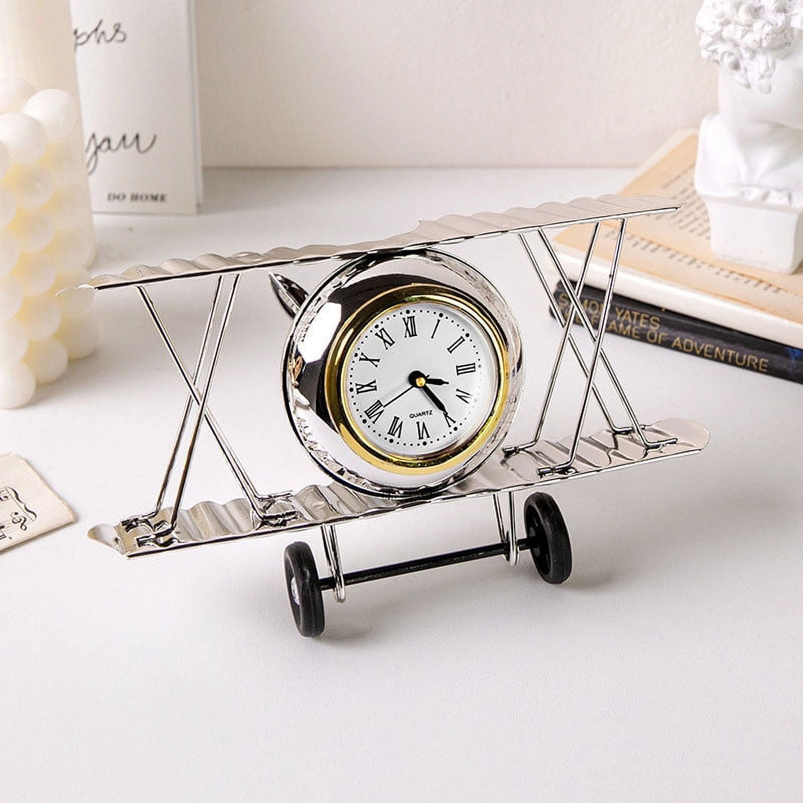 Vintage Clock Retro Alarm Clock Metal Models Vintage Plane Clock ...