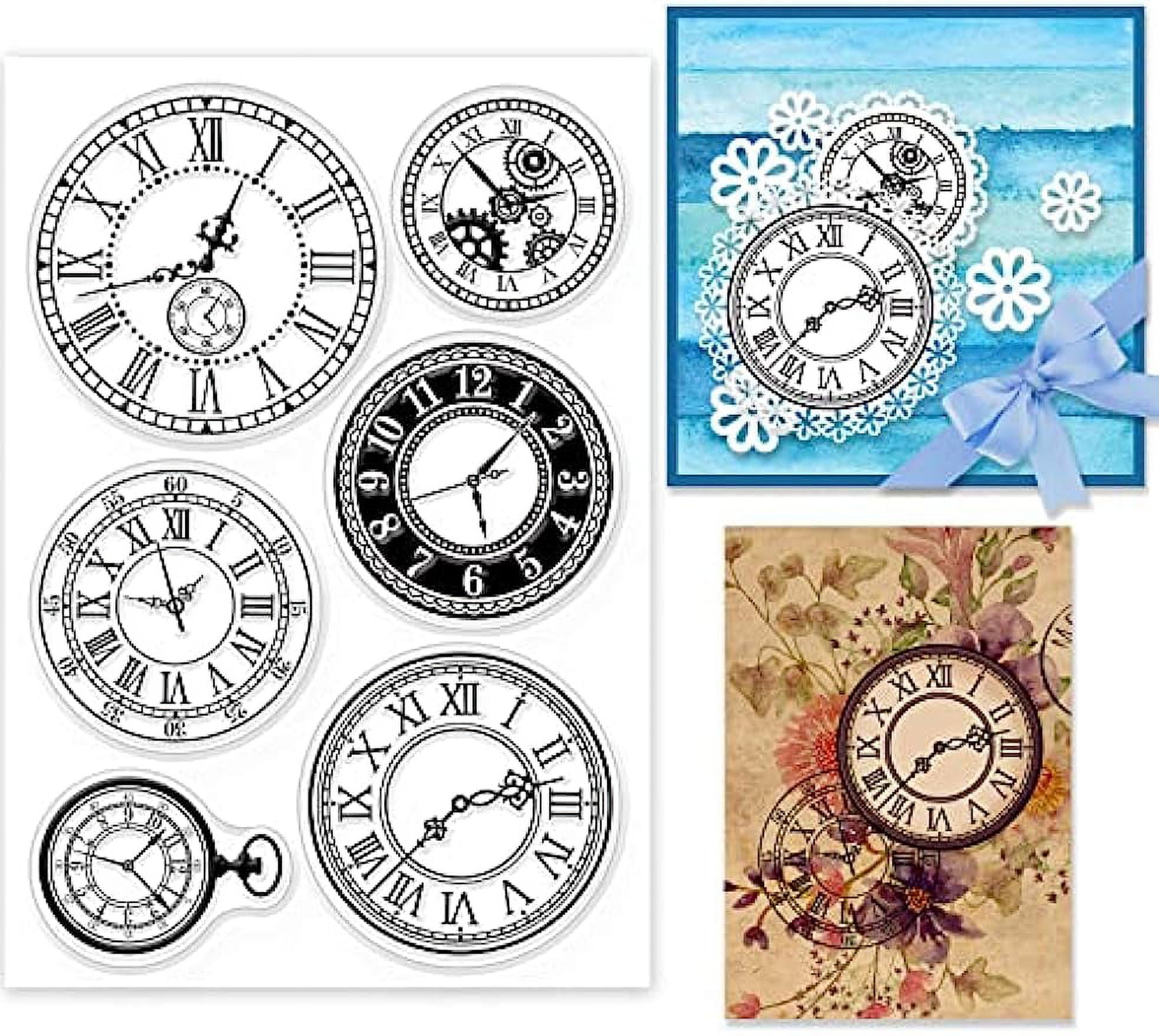Vintage Clocks Silicone Clear Stamp Gear Transparent Silicone Stamp ...