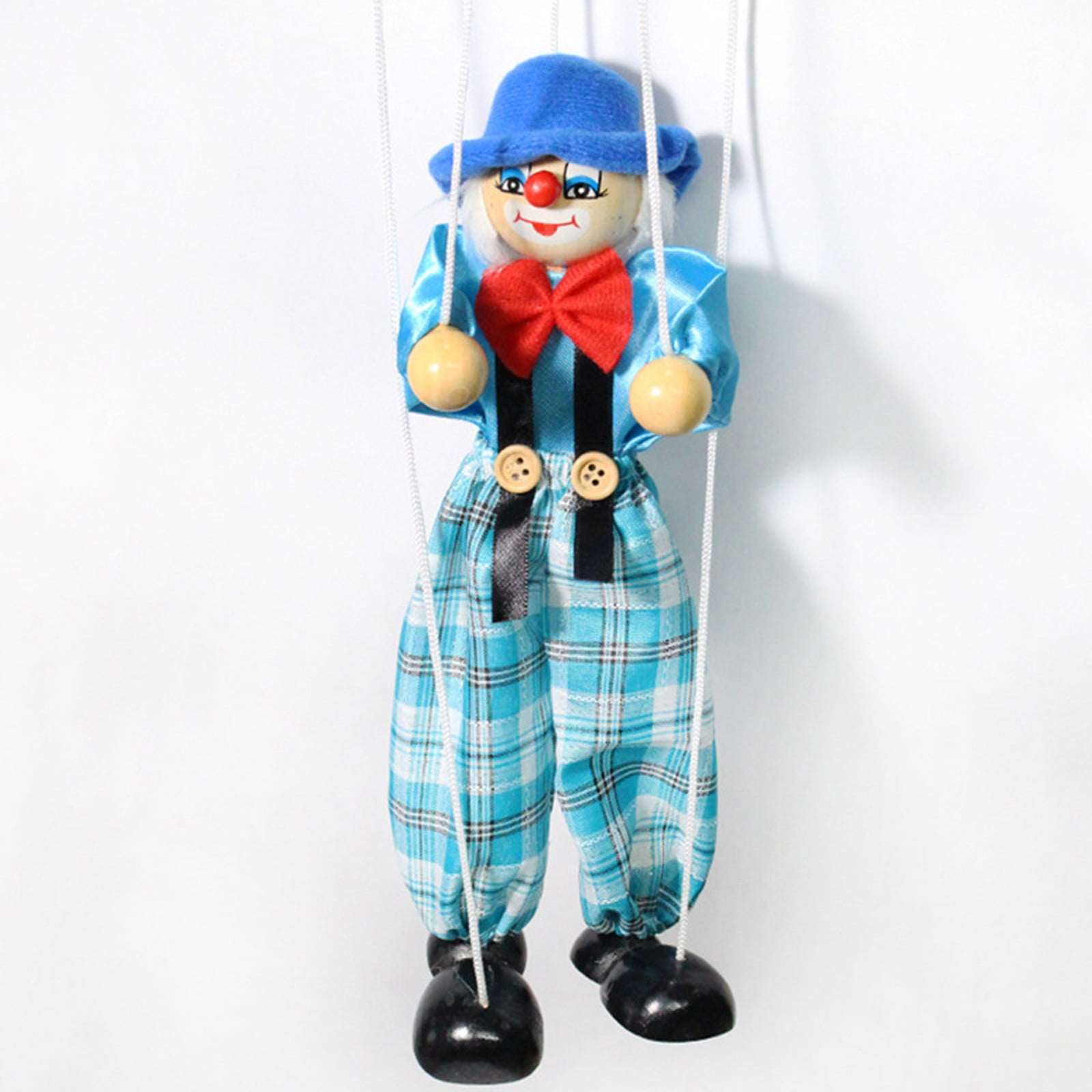Vintage Clown Handcrafted Wooden Marionette Puppet With Pull String ...