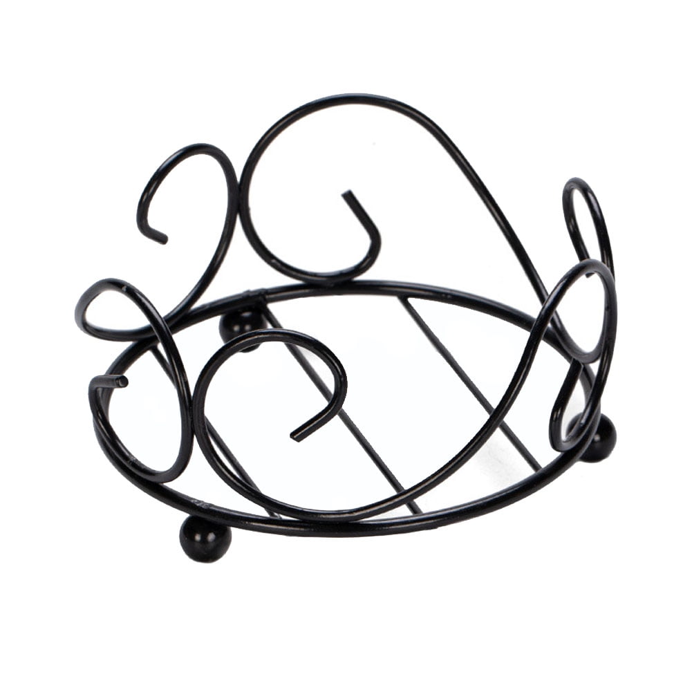 Vintage Coaster Holder Round, Black Iron Metal Coaster Holder Modern ...