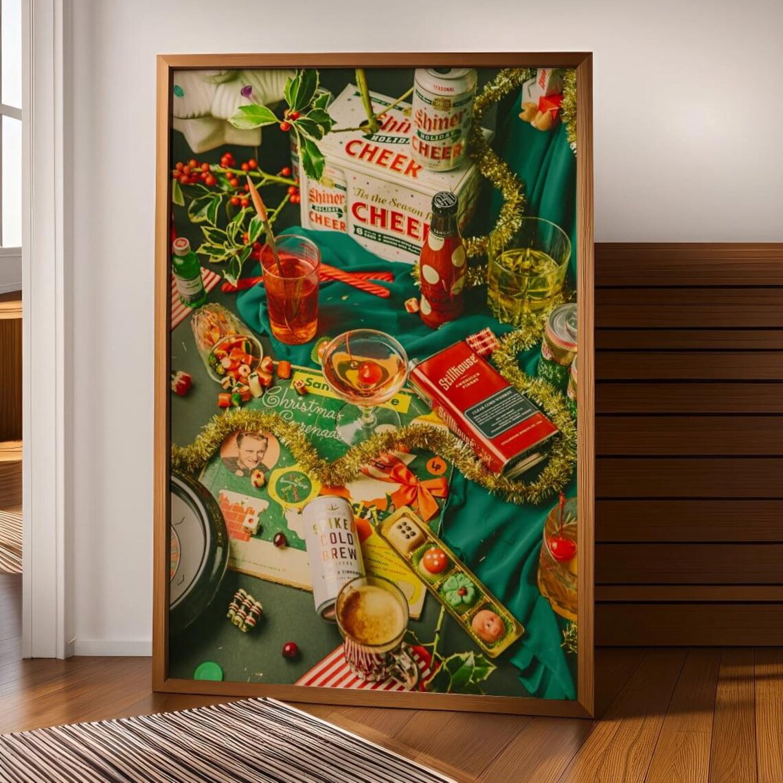 Vintage Cocktail Party Art Retro Bar Poster, Unframed Poster Size 16x24 ...